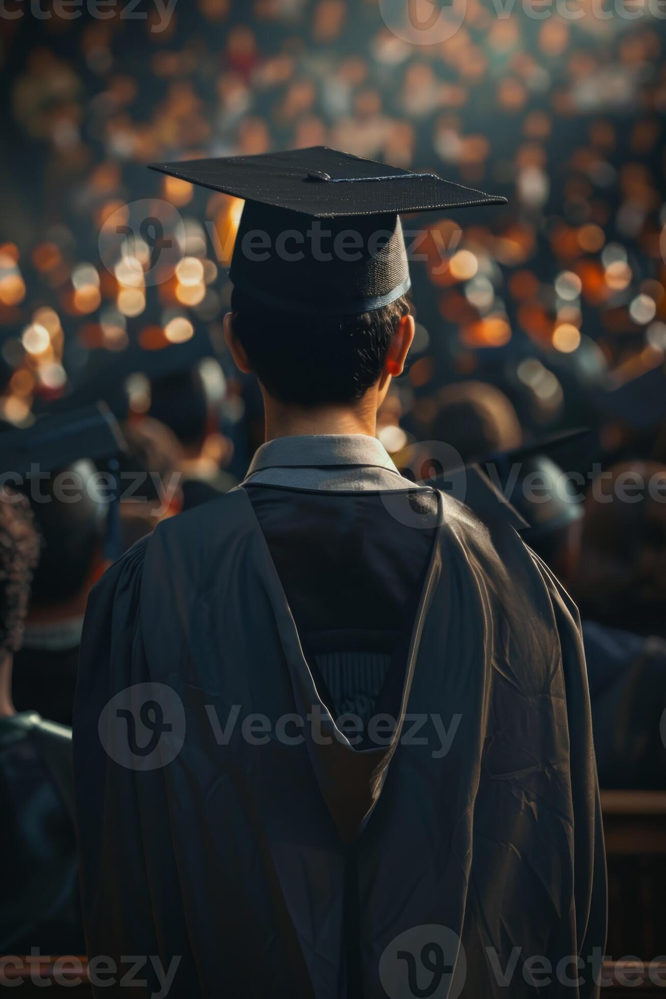 Back view image of graduate student in graduation cap 44555779 Stock Photo at Vecteezy