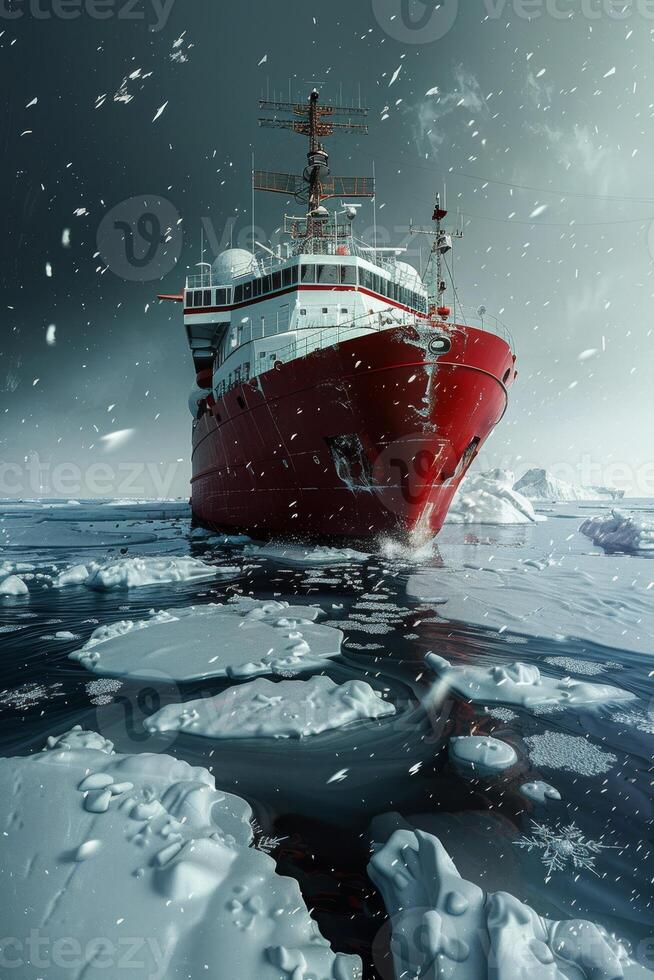 icebreaker sailing through the ice 44562740 Stock Photo at Vecteezy