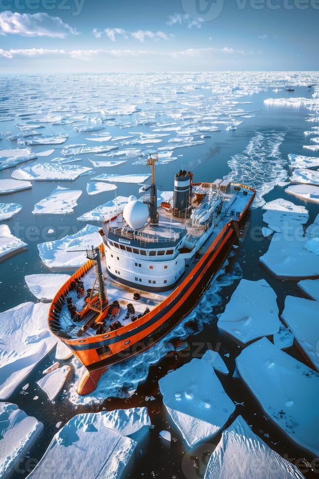icebreaker sailing through the ice 44562767 Stock Photo at Vecteezy