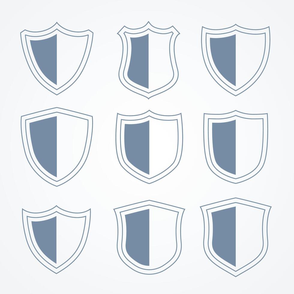 Security Protection Shield Icons Set 44563564 Vector Art At Vecteezy
