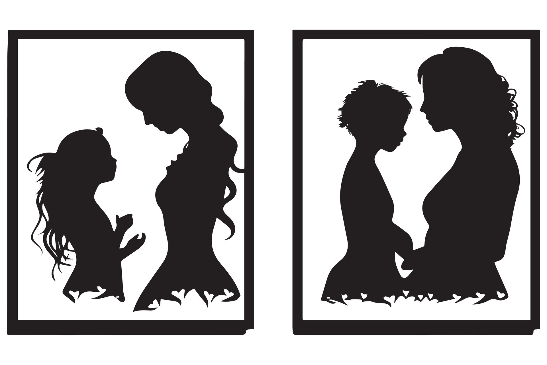 Mother with her baby, heart, outline silhouette 44564755 Vector Art at ... Mother with her baby, heart, outline silhouette 44564755 Vector Art at ...