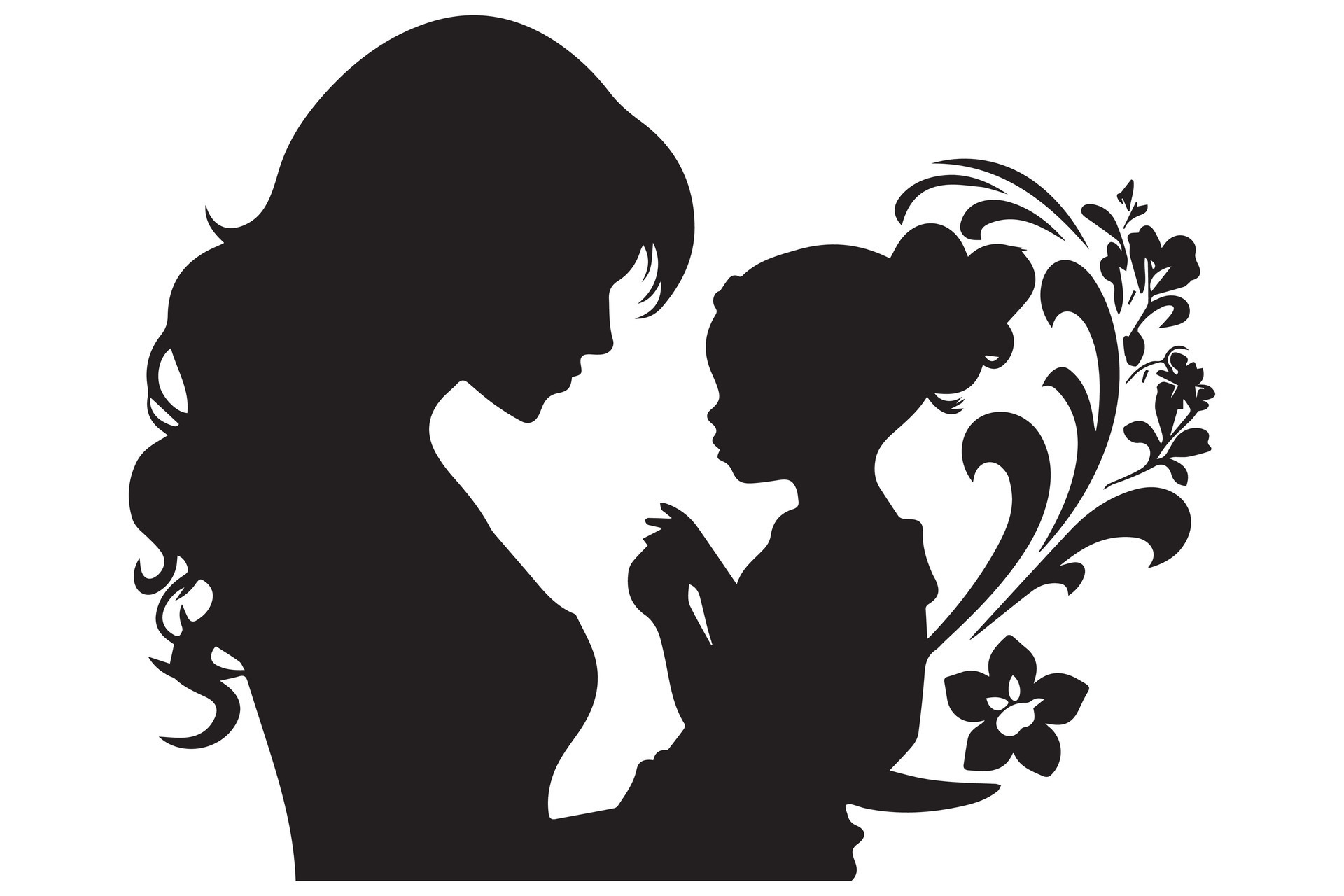 Mother with her baby, heart, outline silhouette 44564791 Vector Art at ... Mother with her baby, heart, outline silhouette 44564791 Vector Art at ...