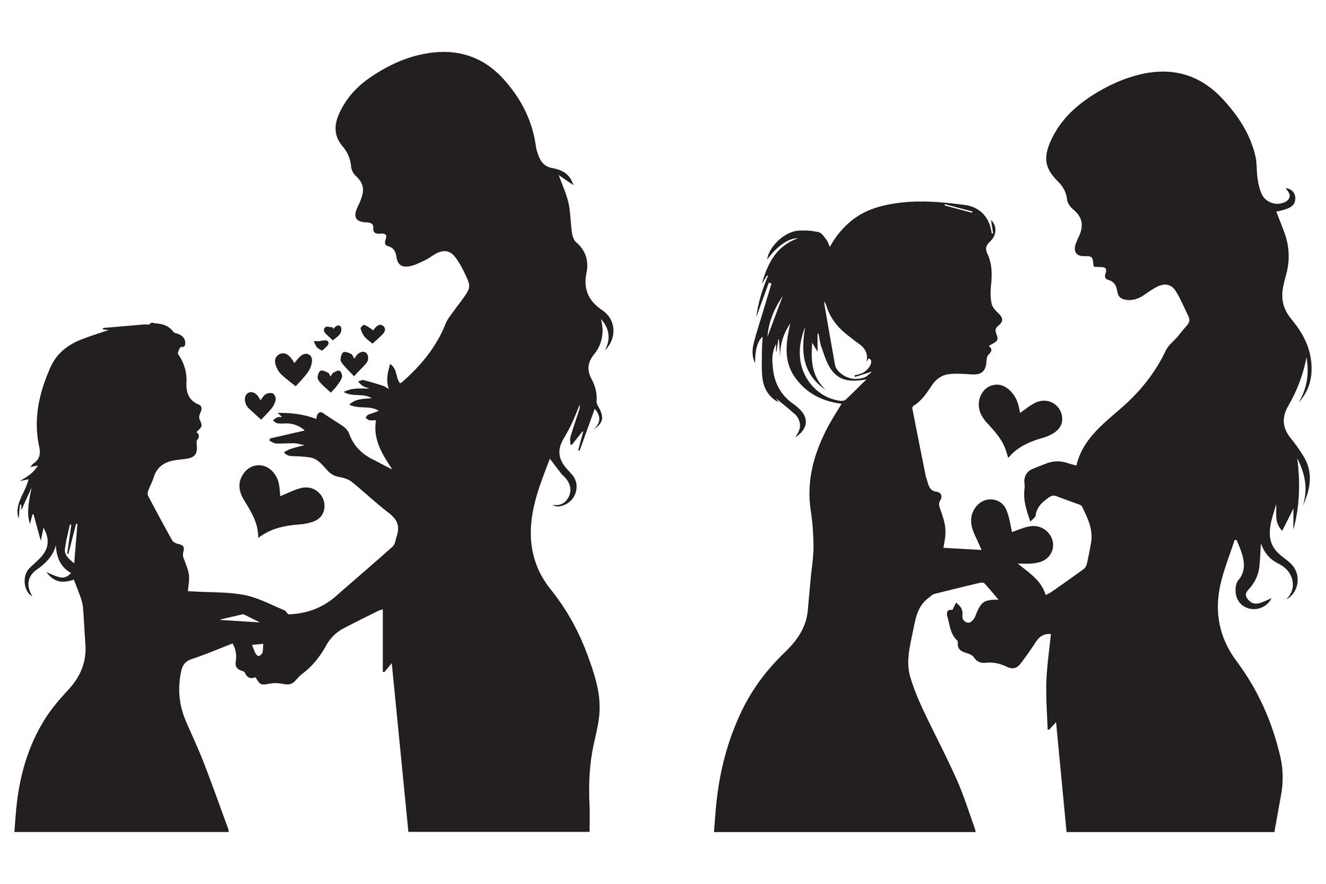 Mother with her baby, heart, outline silhouette 44564967 Vector Art at ... Mother with her baby, heart, outline silhouette 44564967 Vector Art at ...