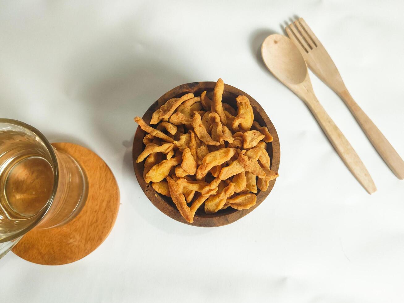 photography of cimi-cimi snack food in a wooden bowl on a white background 44565883 Stock Photo ...