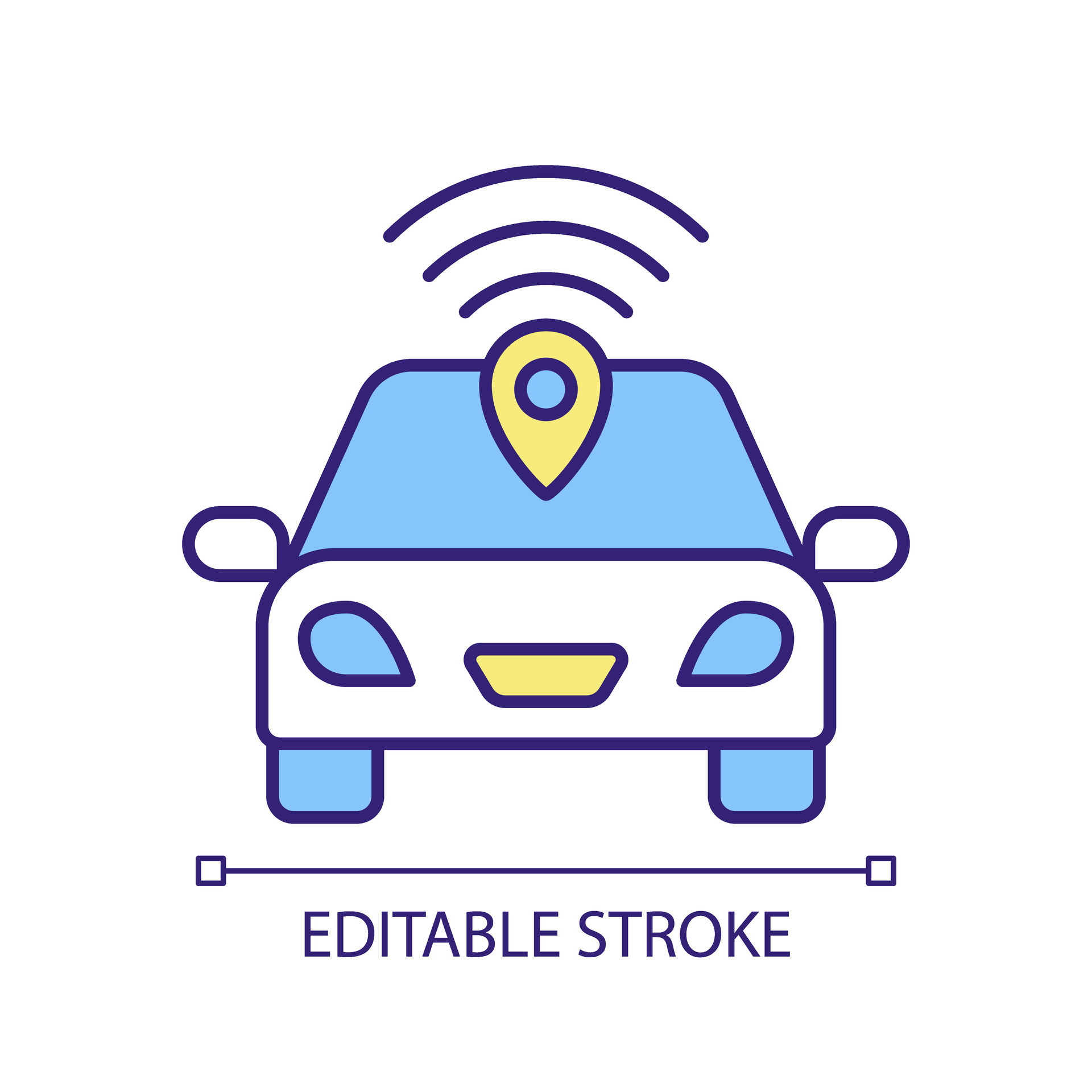 Vehicle tracking RGB color icon. Monitoring system, gps technology ...