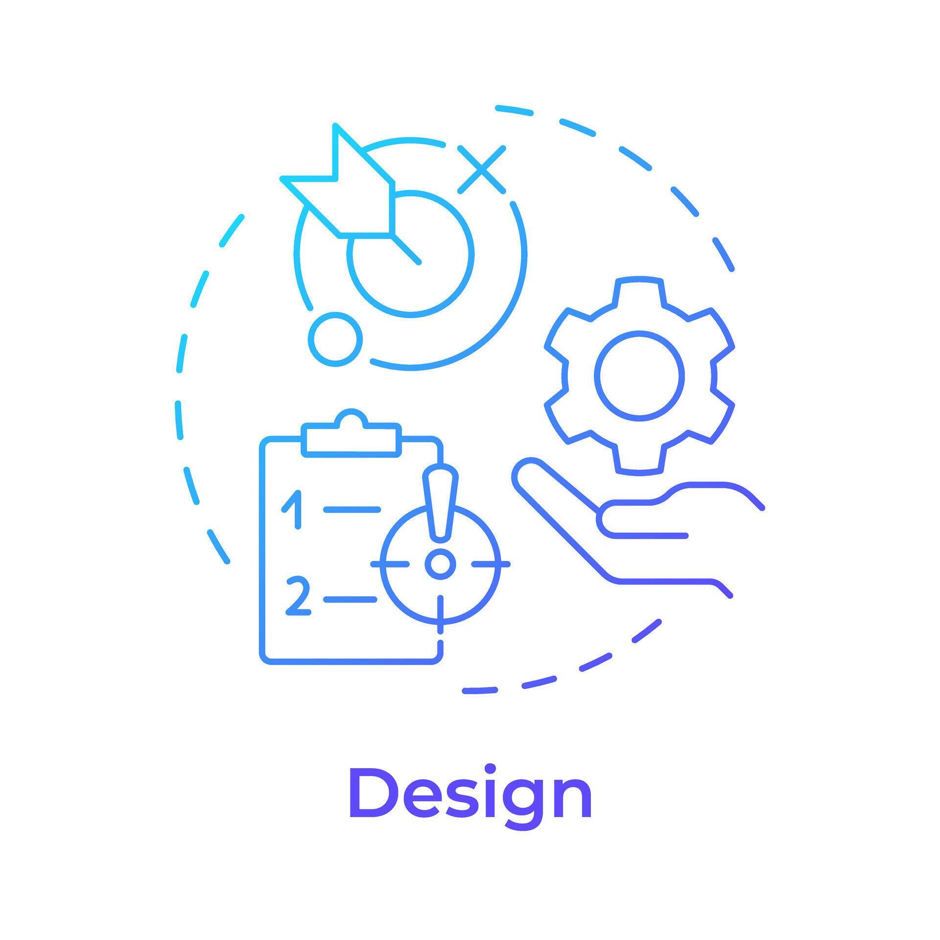 Business processes management design blue gradient concept icon ...