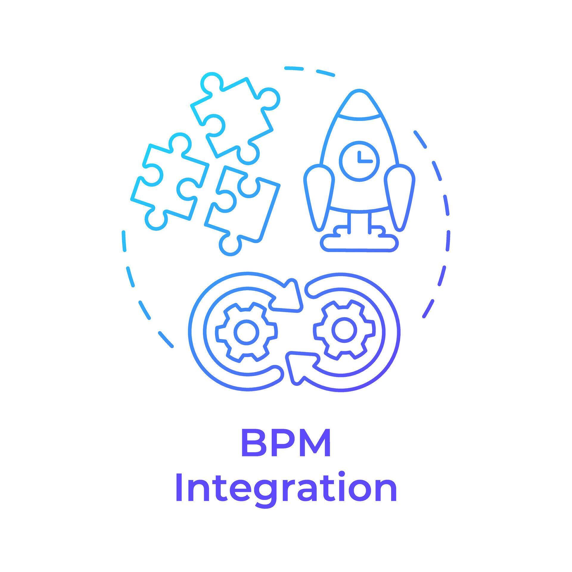 Bpm Integration Blue Gradient Concept Icon Workflow Streamline