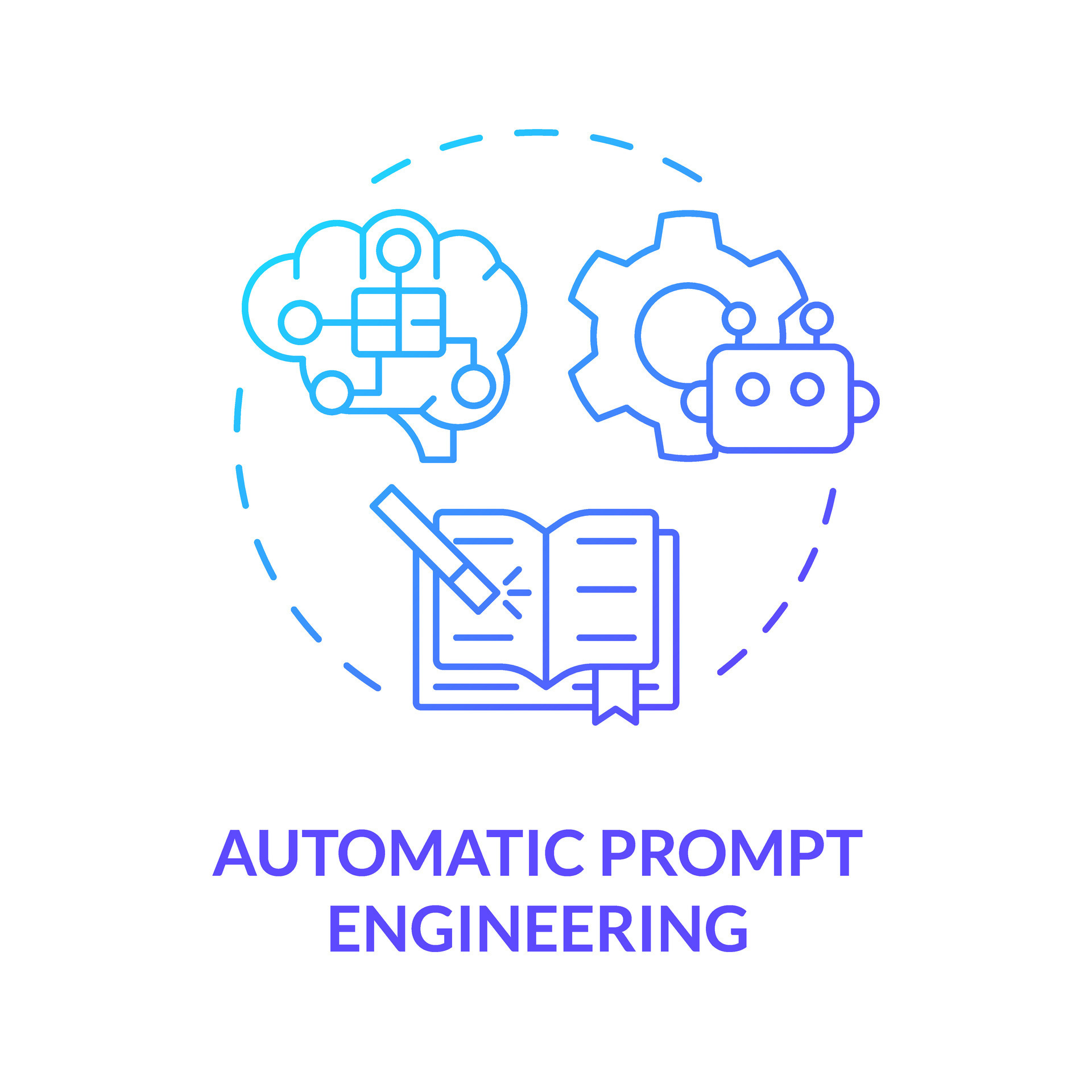 Automatic Prompt Engineering Blue Gradient Concept Icon Prompt Optimization Algorithm And