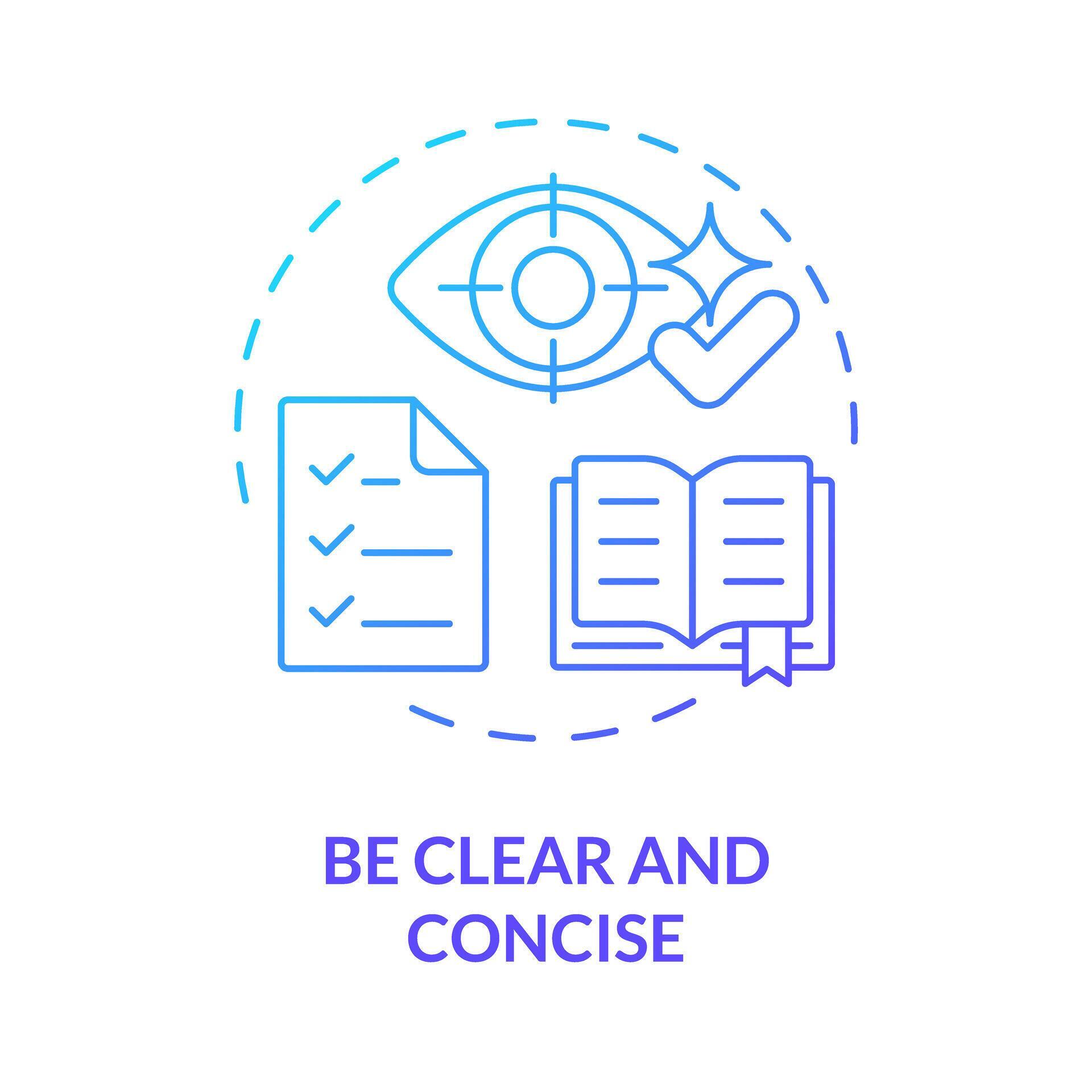 Be clear and concise blue gradient concept icon. Prompt engineering ...