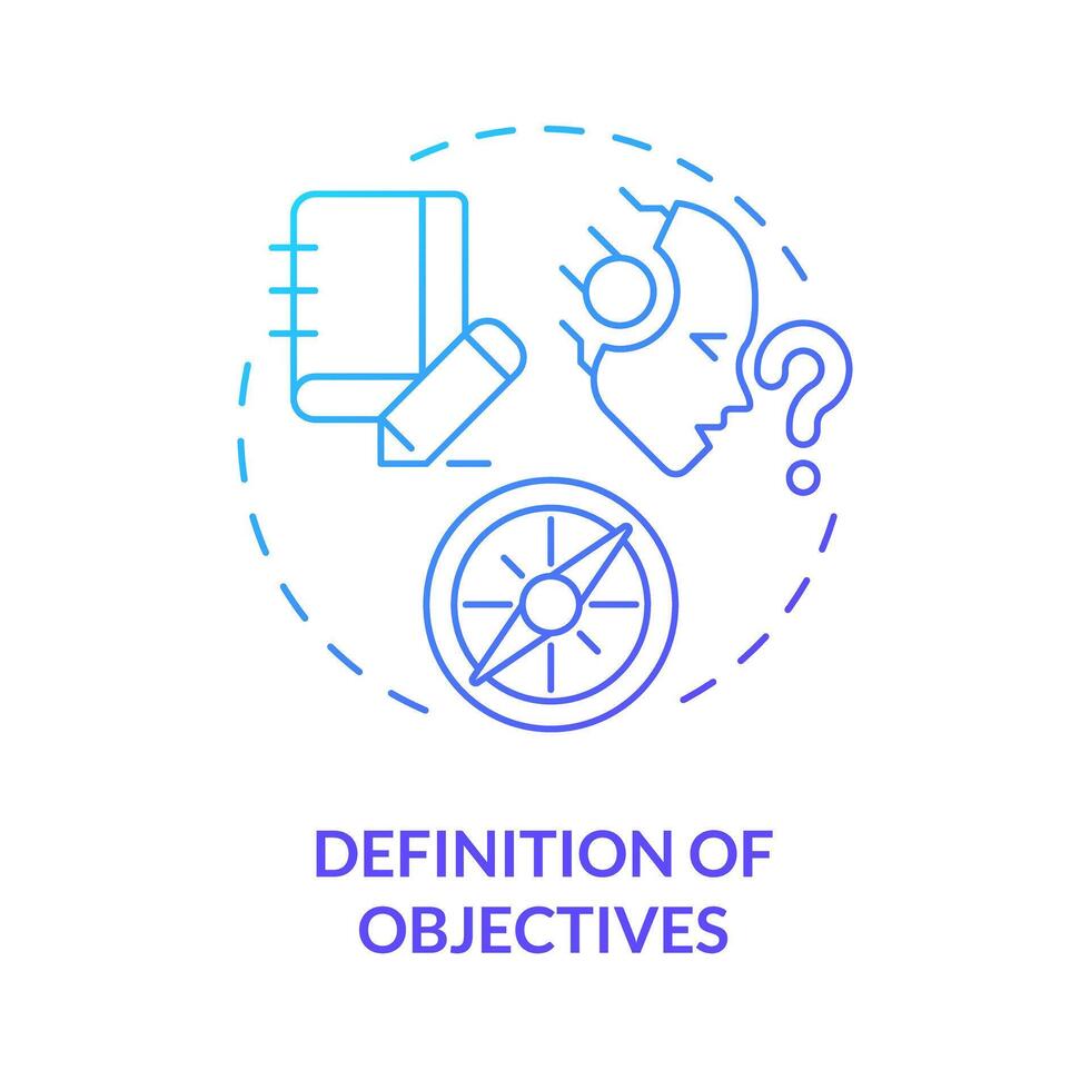 Definition of objectives blue gradient concept icon. Prompt engineering ...