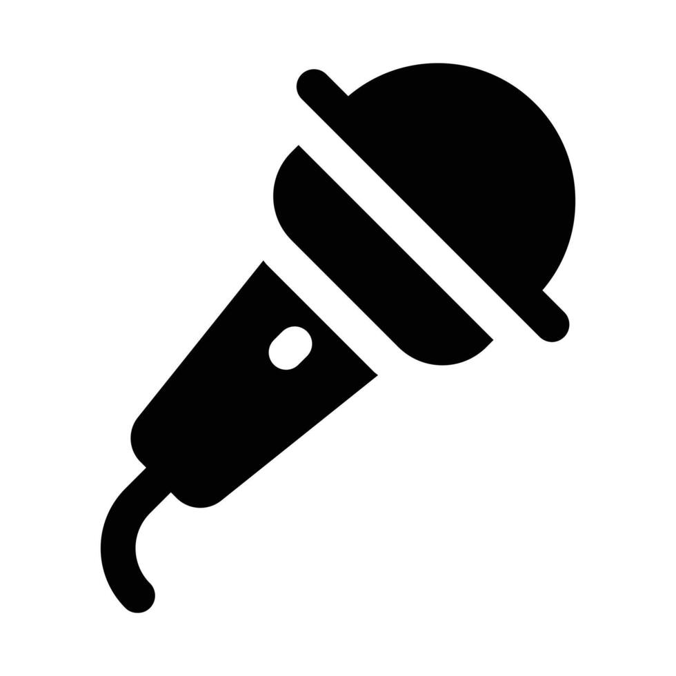 Sencillo Micrófono Sólido Icono El Icono Lata Ser Usado Para Sitios