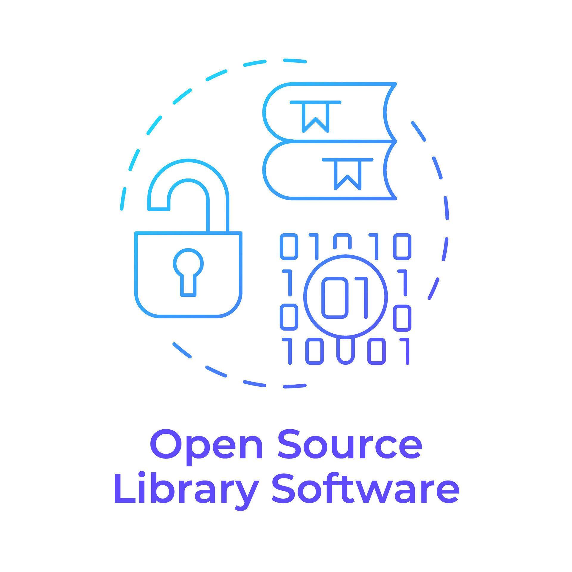 Open Source Library Software Blue Gradient Concept Icon Security Measures Access Control