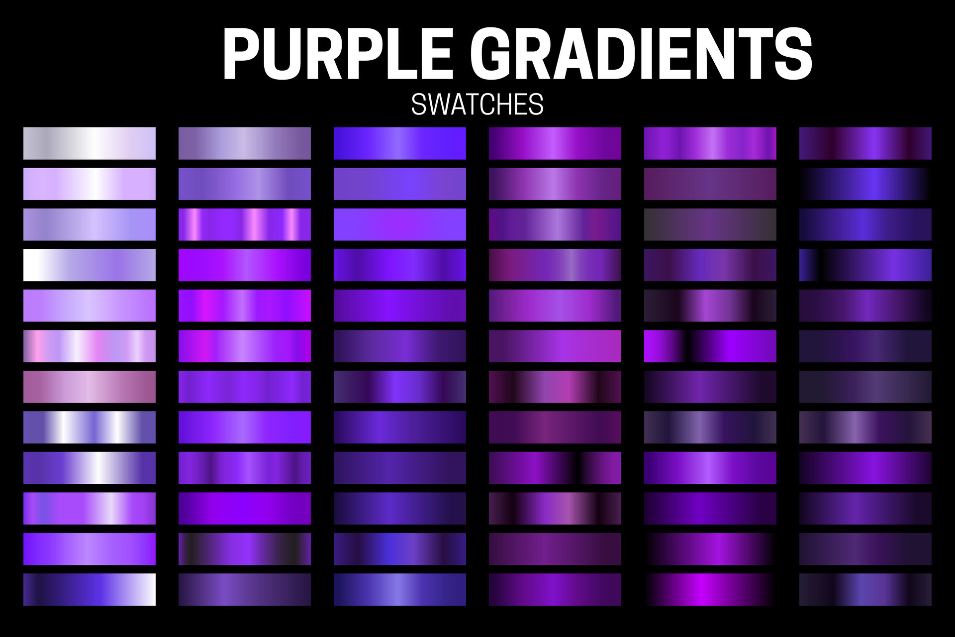 Purple Color Gradient Collection of Swatches 44569837 Vector Art at ...