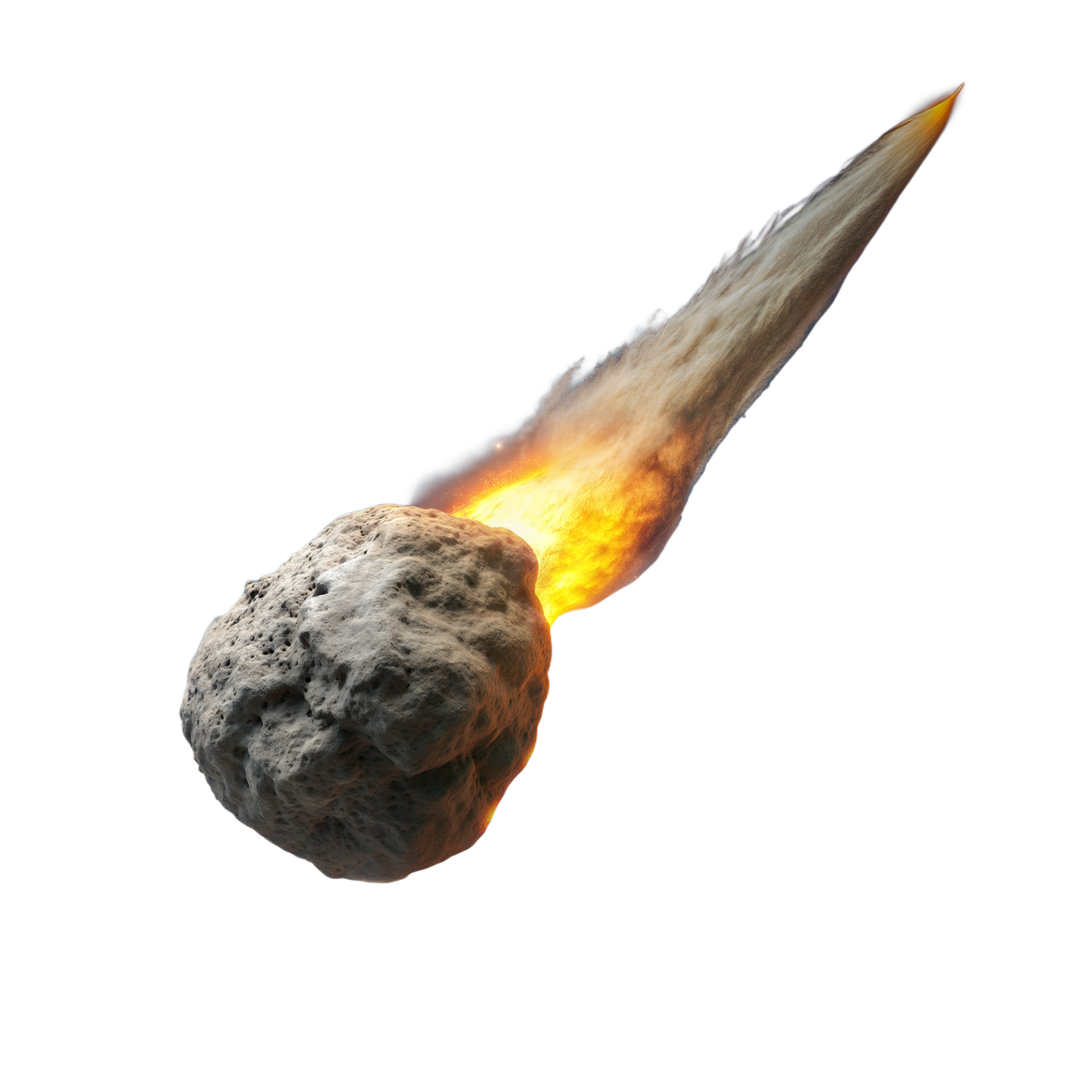Fiery Meteorite Descending Rapidly Against a Transparent Background 44570799 PNG