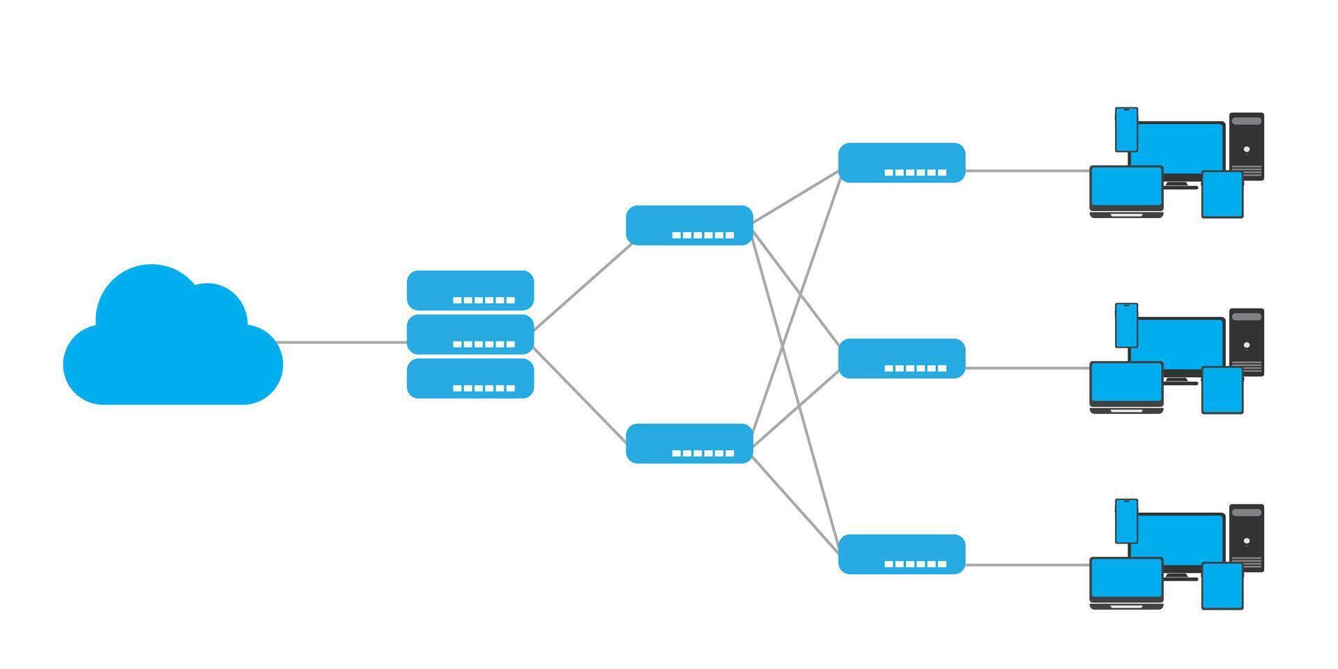 Lan network diagram for business and technology concept. WAN of computer networking. 44571964 ...