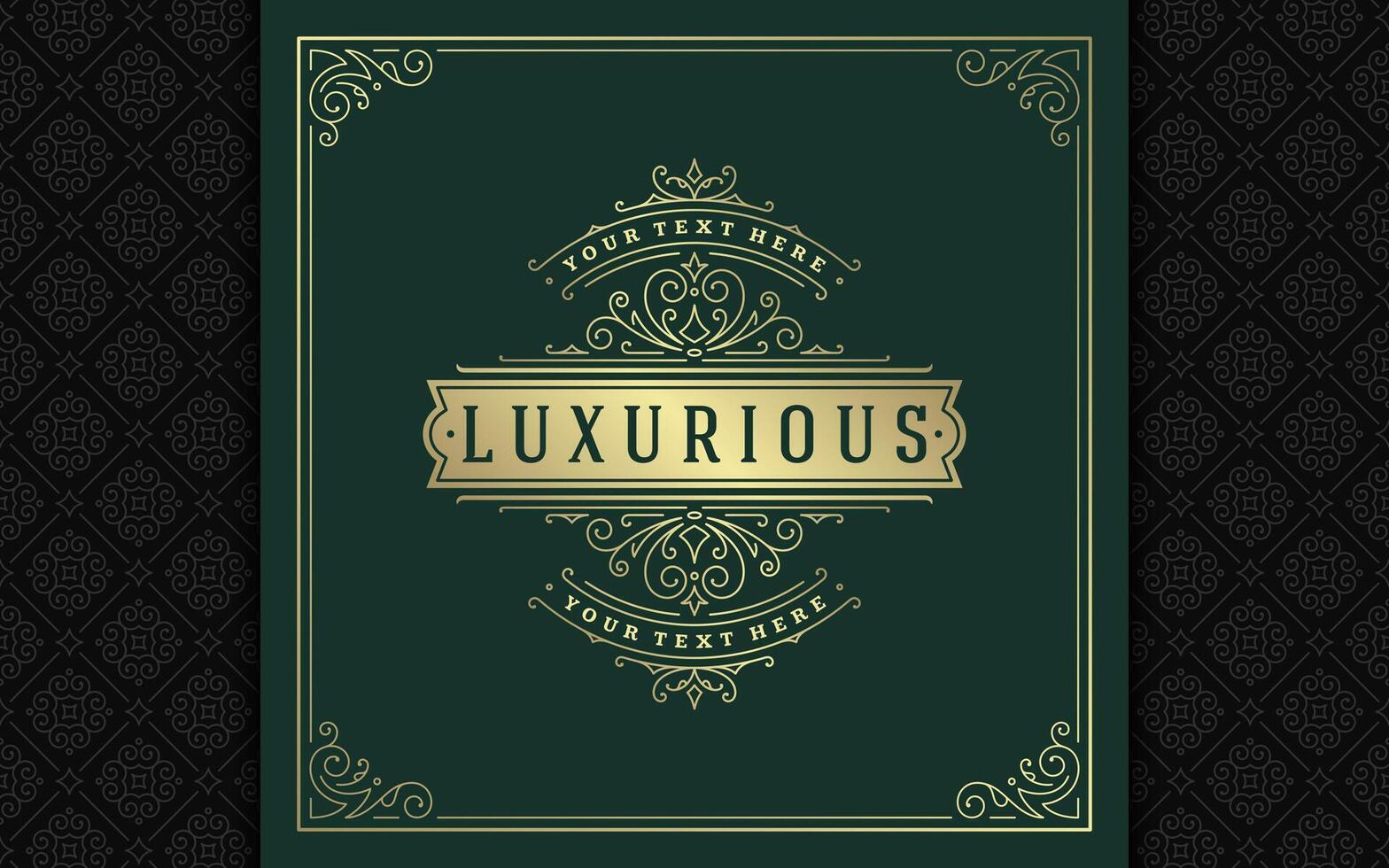 Luxury logo elegant vintage flourishes with victorian ornaments ...