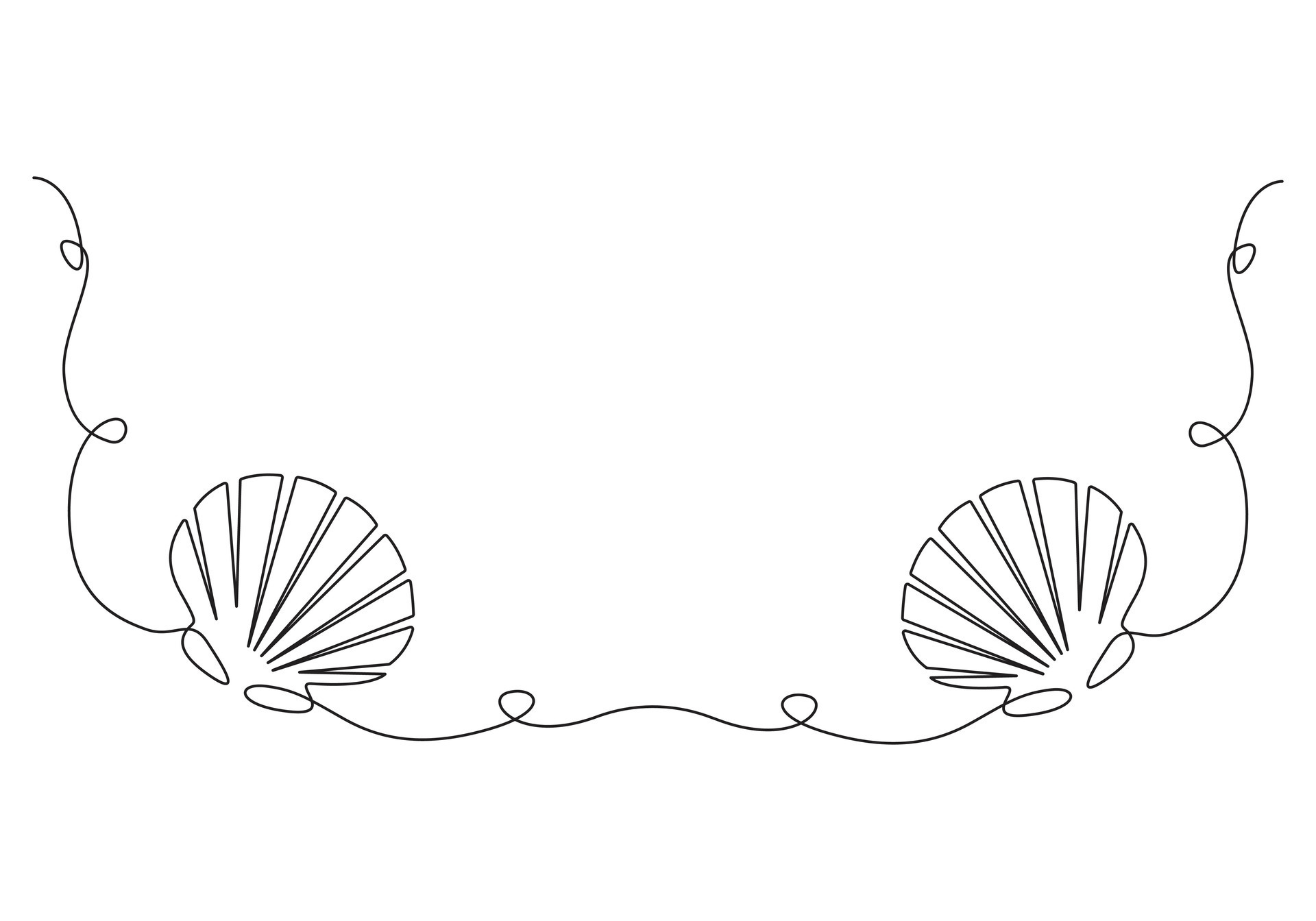 One Continuous Line Drawing Of Open Oyster Shell Seashell Symbol And Banner Of Beauty Spa Pro