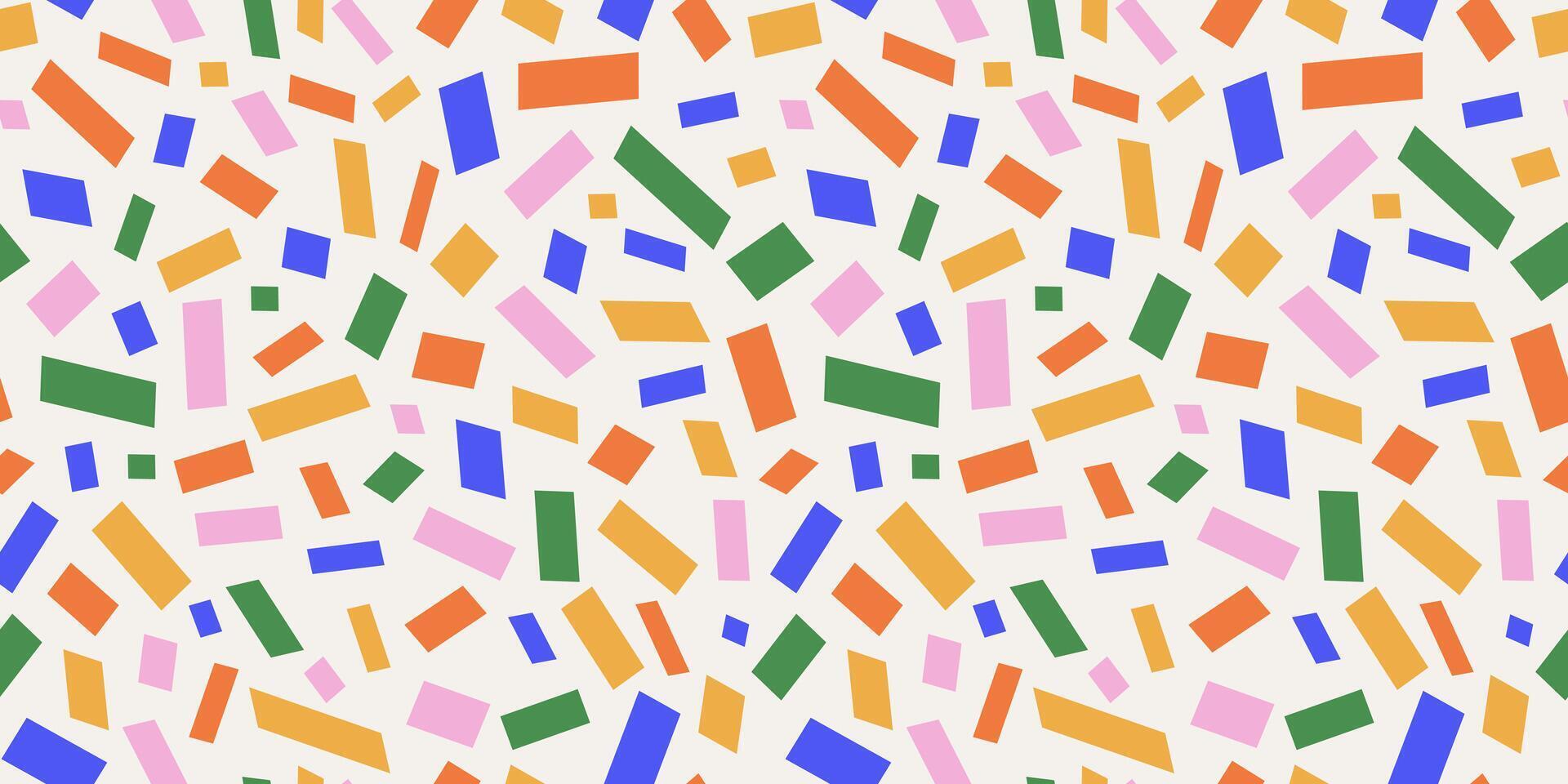 Fun colorful confetti seamless pattern. Creative minimalist style art background. Festive simple ...