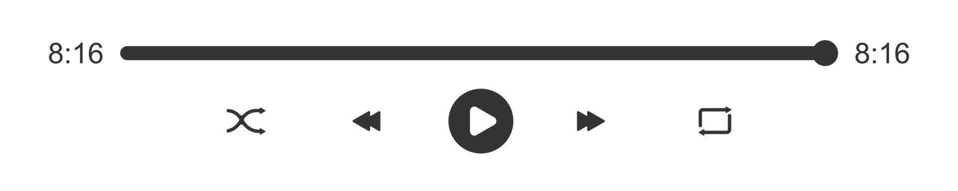 Audio Player Progress Loading Bar With Time Duration Slider Play
