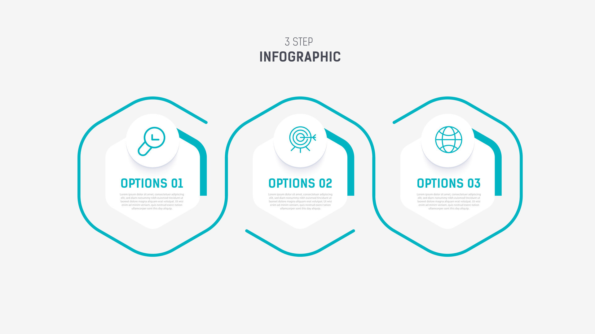 Three Step Infographic label design template with line icons. process ...