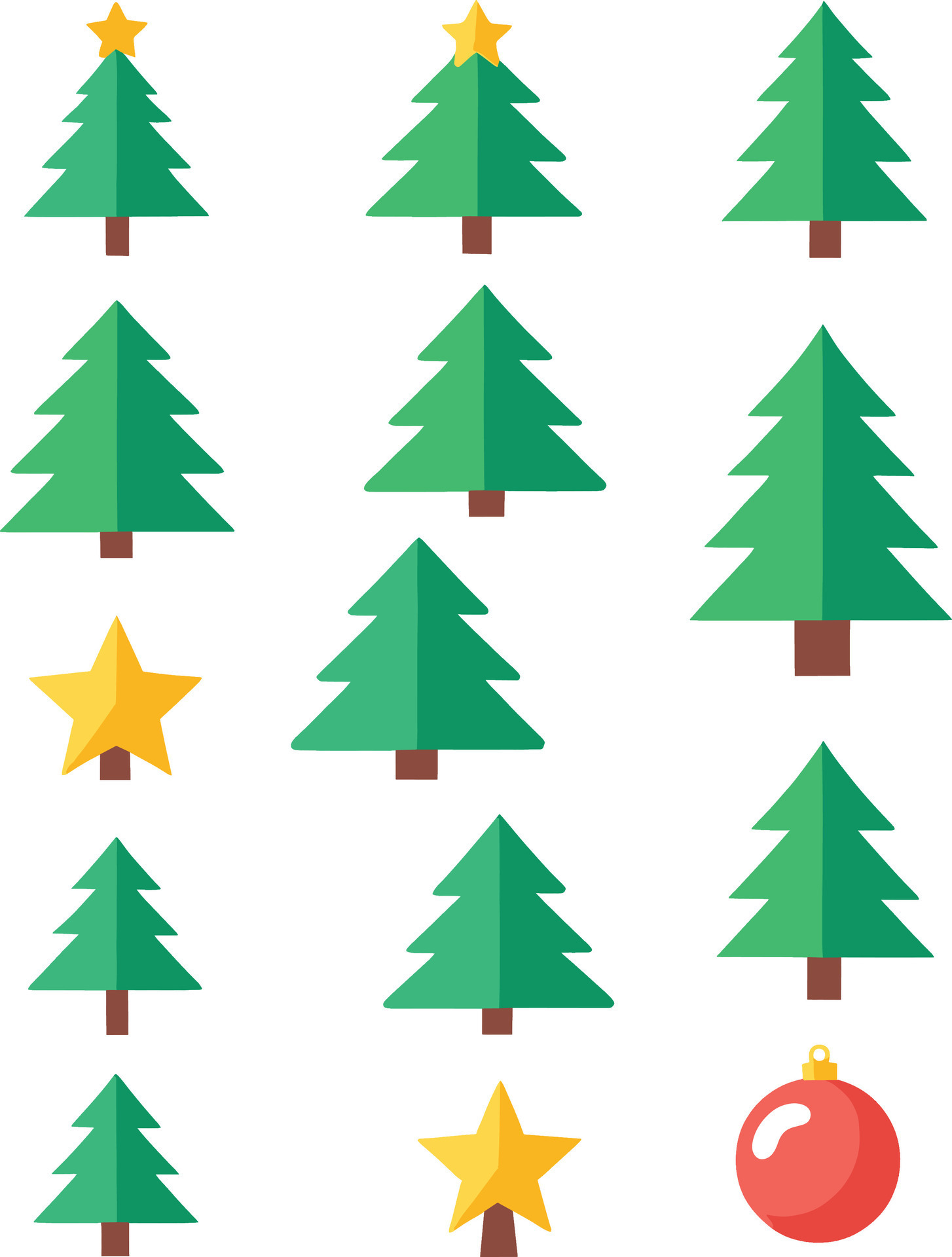 Simple pine flat tree illustration on white background 44590129 Vector ...