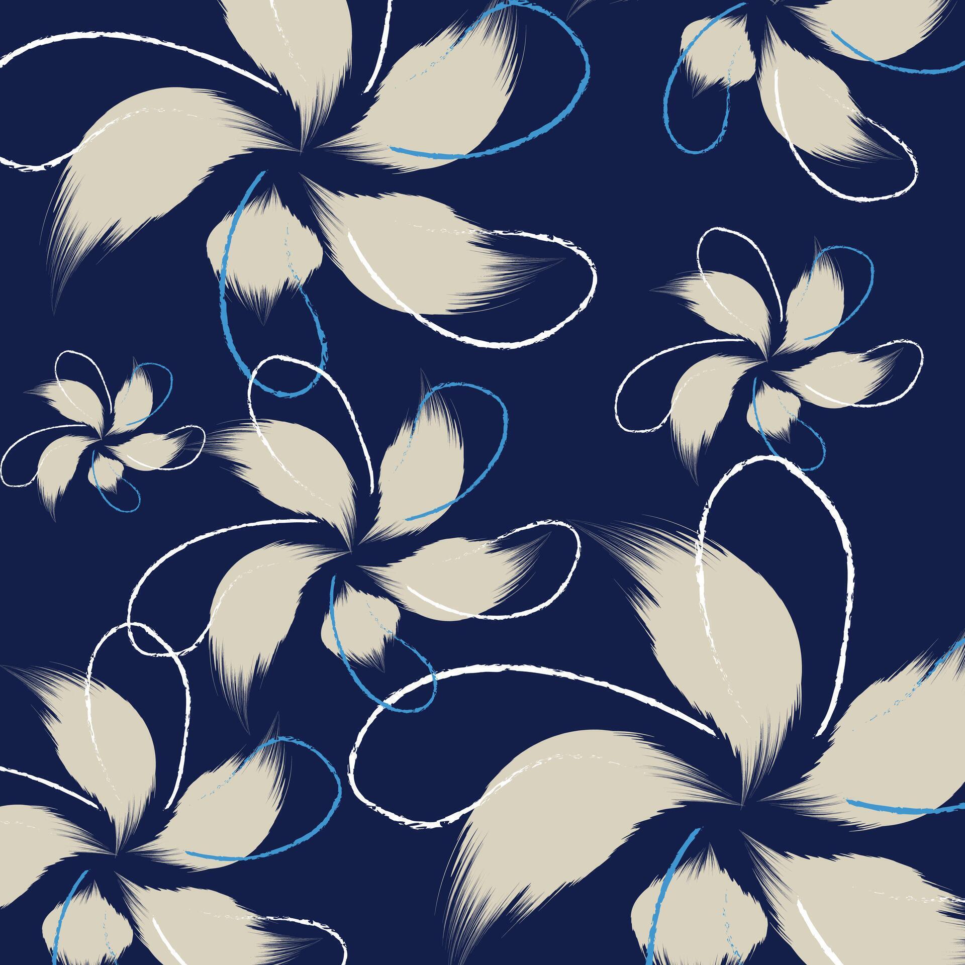 Seamless hand drawing pattern and illustration. A floral pattern ...