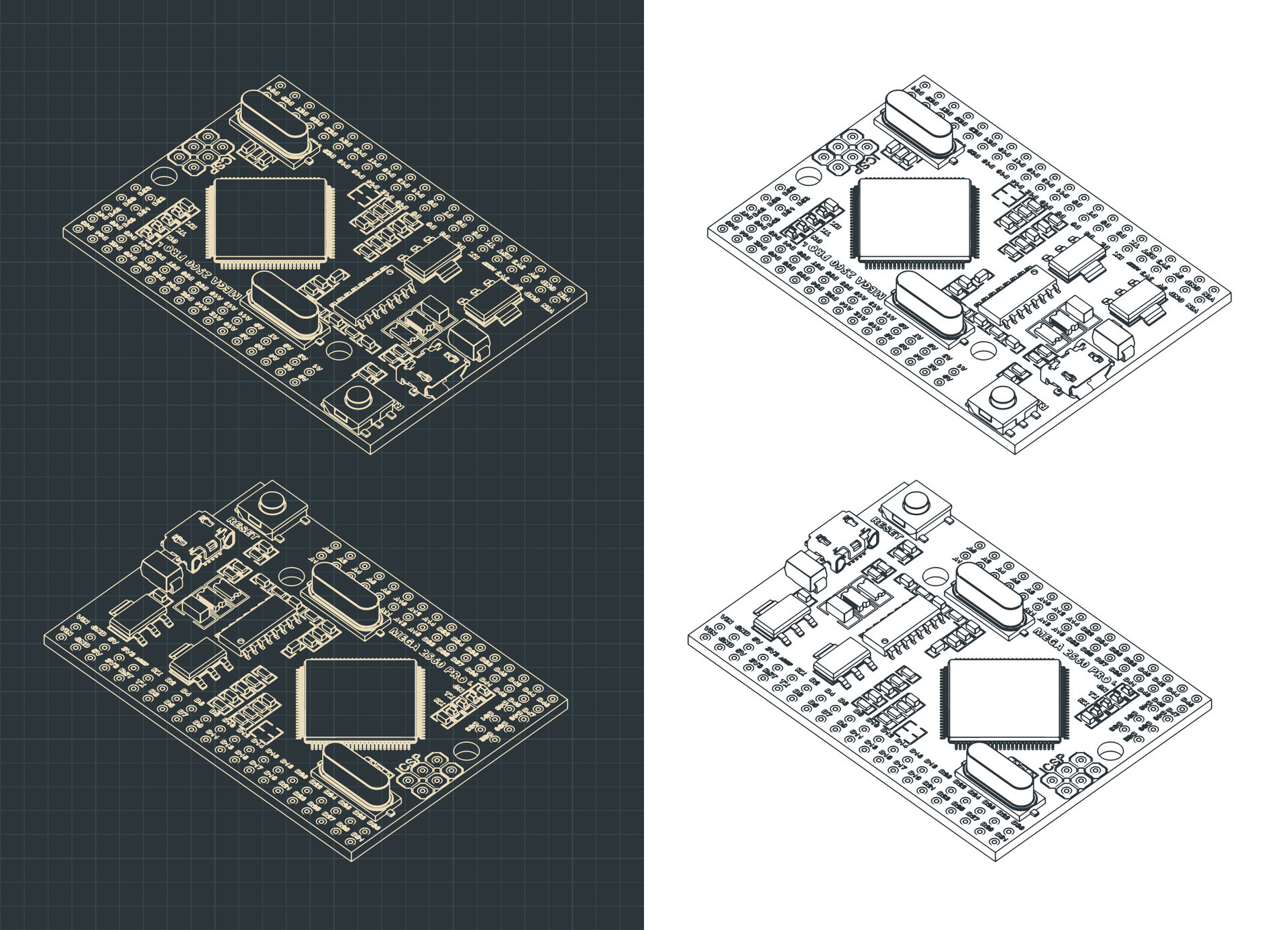 Arduino Mega Pro Drawings 44594612 Vector Art At Vecteezy