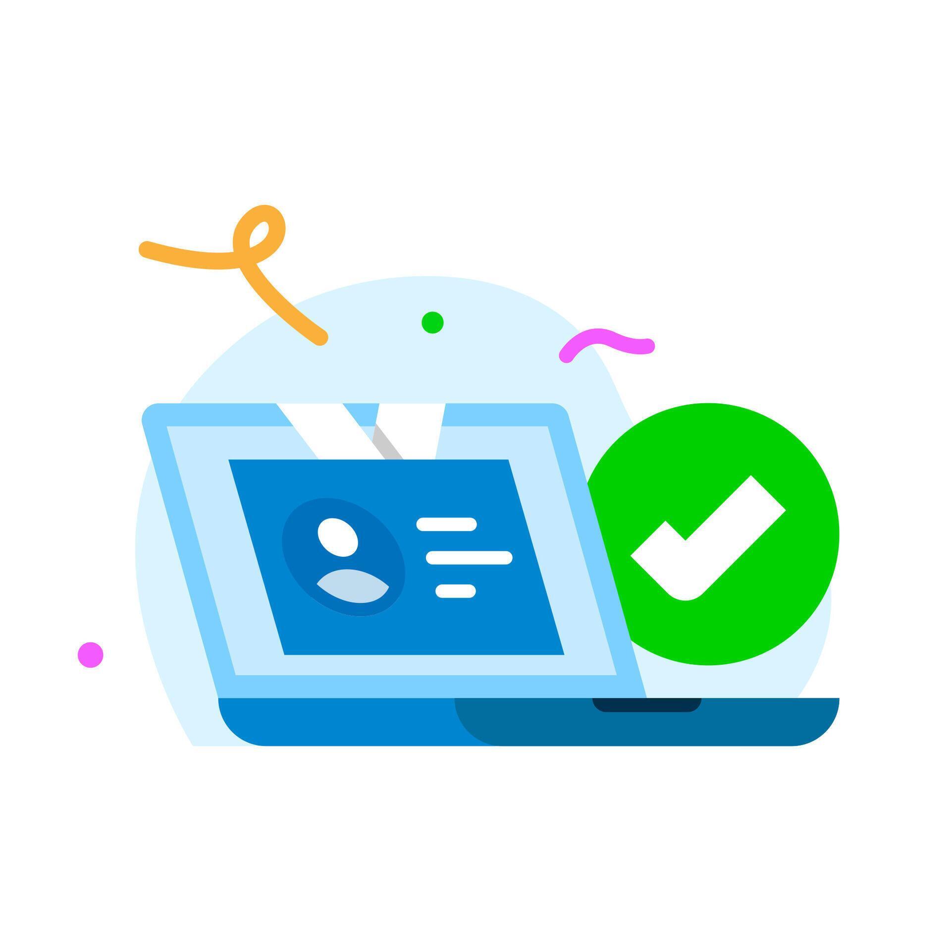 Registration Successful Account Successfully Created Id Card On Laptop Screen Concept