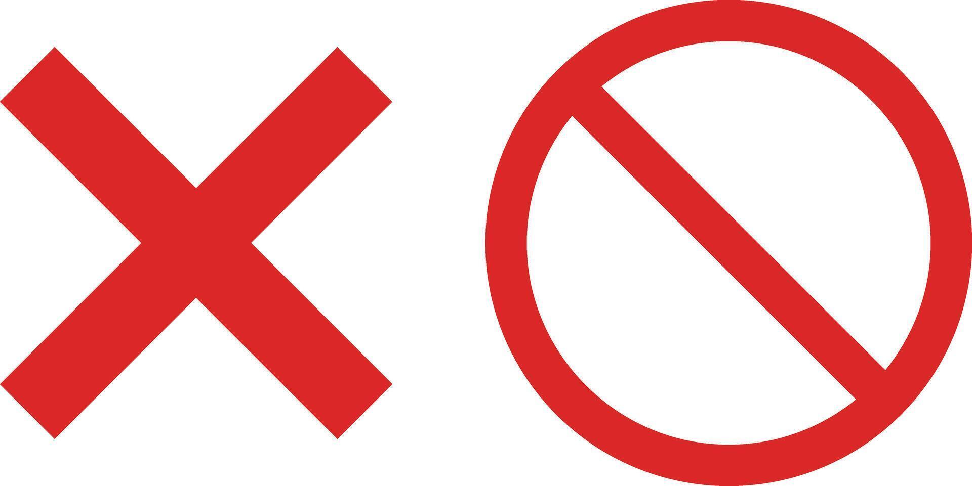 Cross and stop mark icon set . cross and forbidden icons isolated on white background . Restrict ...