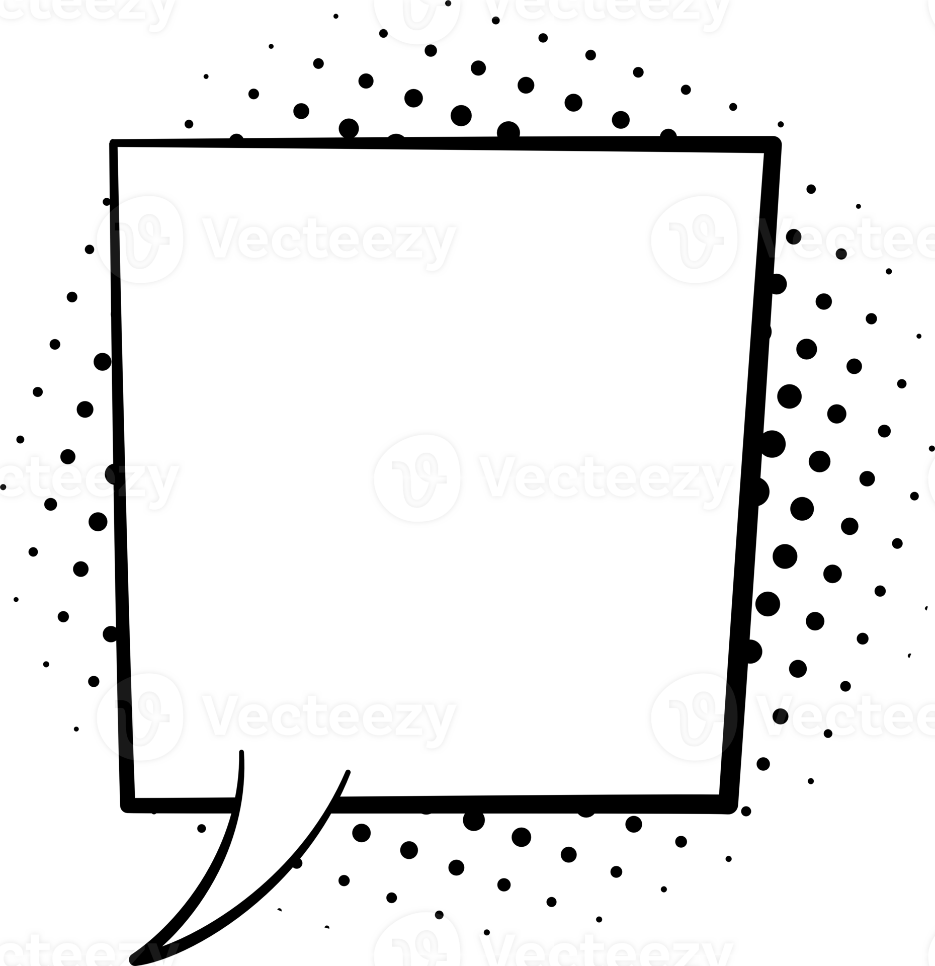 Black and white color Pop art polka dots halftone speech bubble balloon icon sticker memo ...