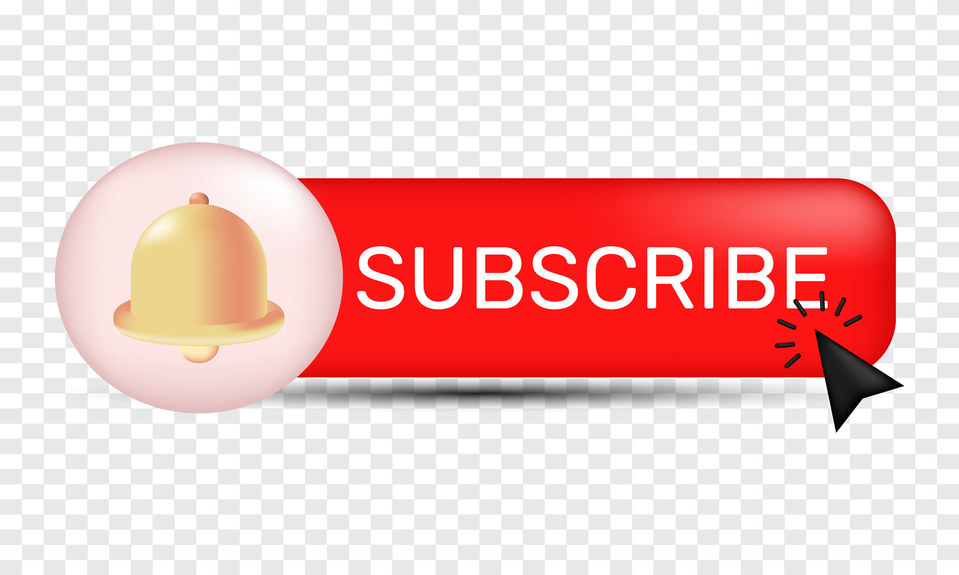 3d icon realistic concept subscribe click button pointer design ...