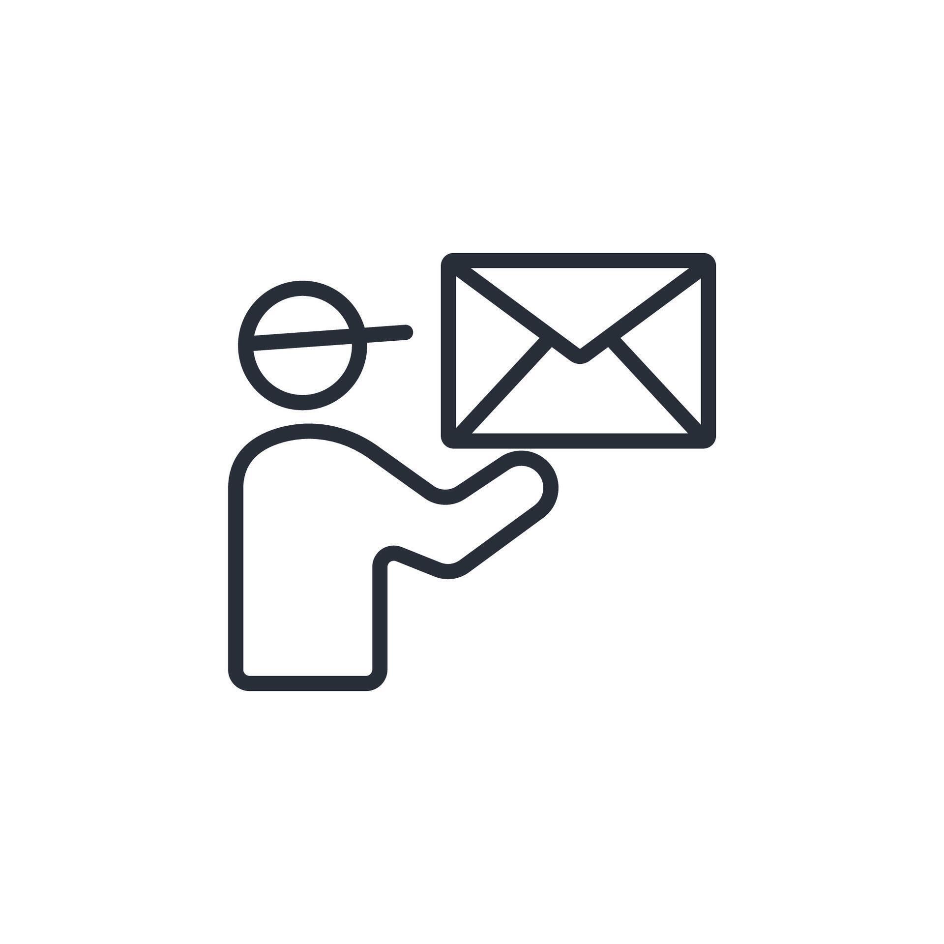 postman icon. .Editable stroke.linear style sign for use web design ...