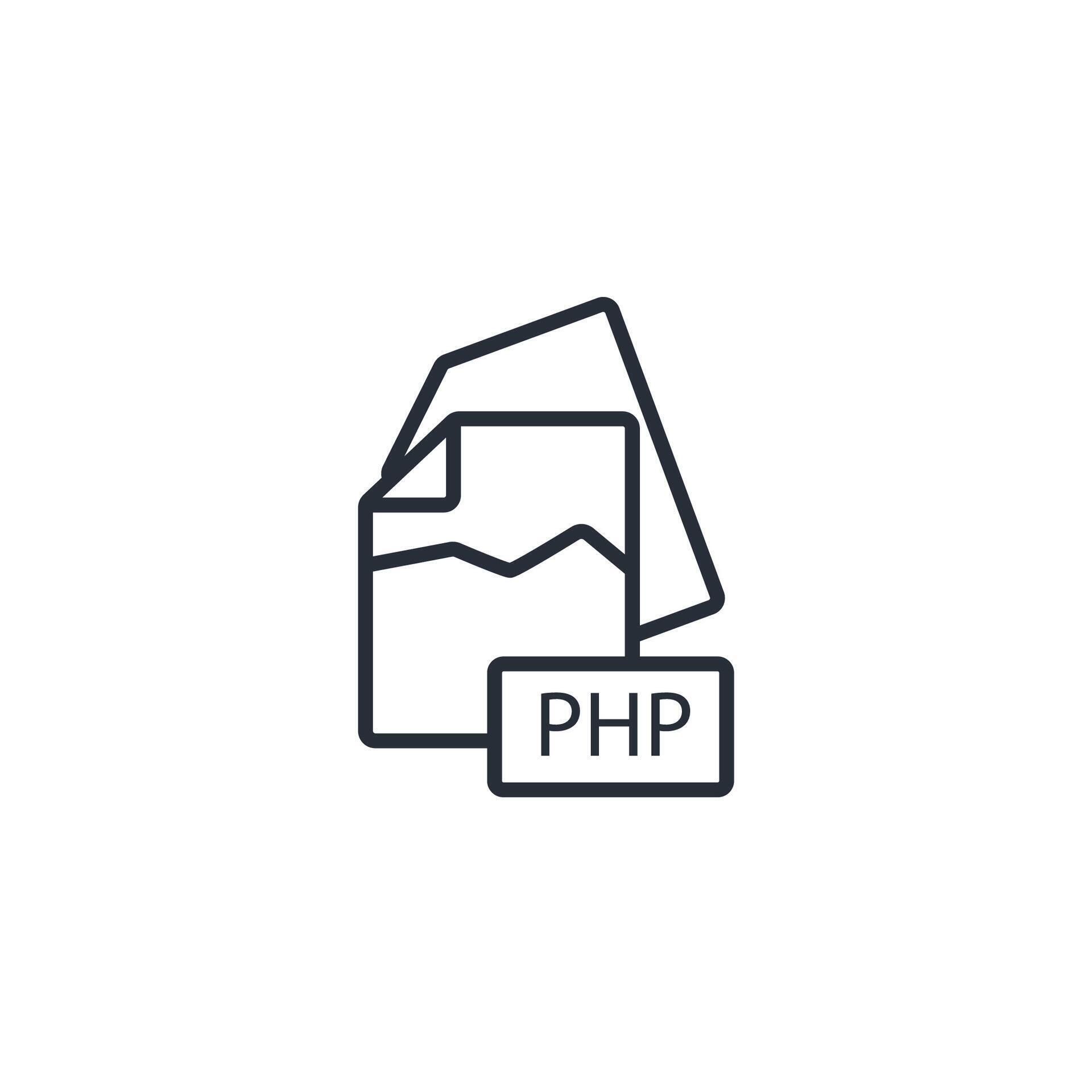 Php File Icon Editable Strokelinear Style Sign For Use Web Designlogosymbol Illustration