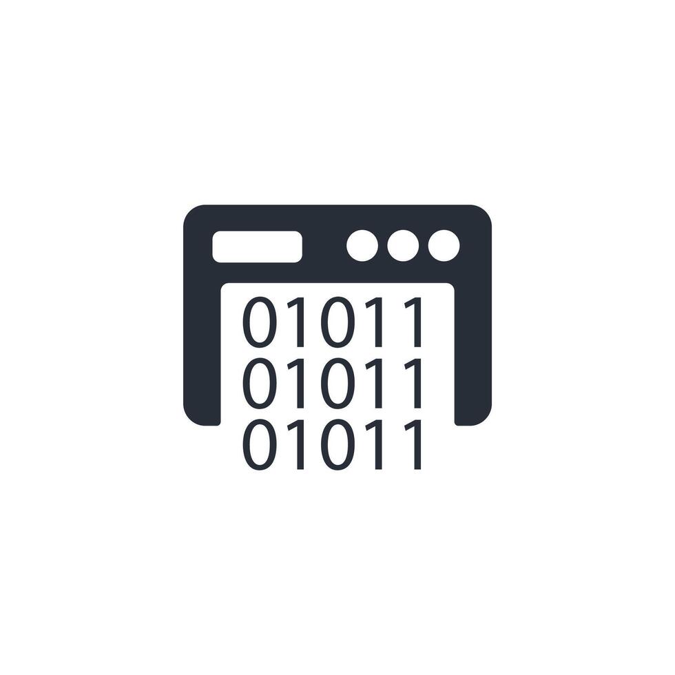 Binary Code icon. .Editable stroke.linear style sign for use web design,logo.Symbol illustration ...