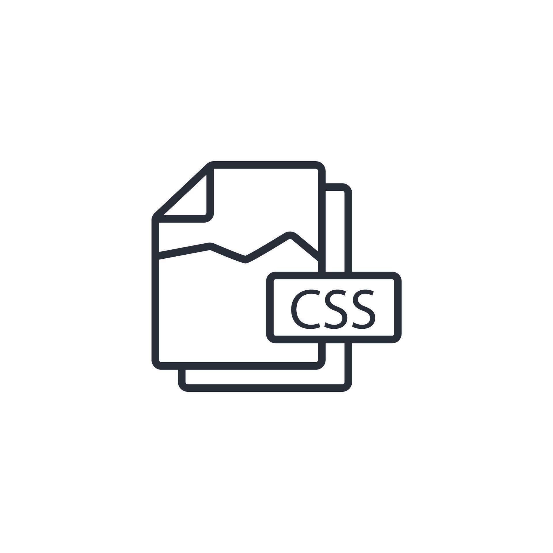 Css file icon. .Editable stroke.linear style sign for use web design ...