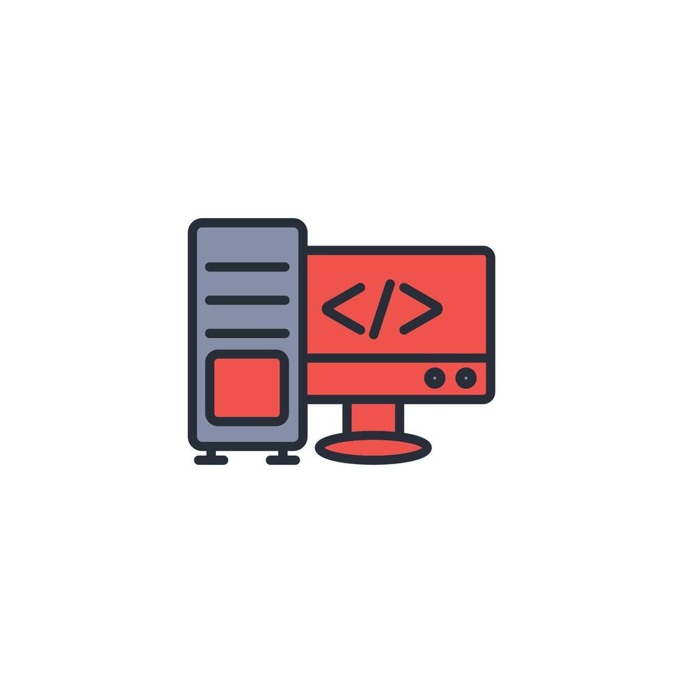 coding icon. .Editable stroke.linear style sign for use web design,logo ...
