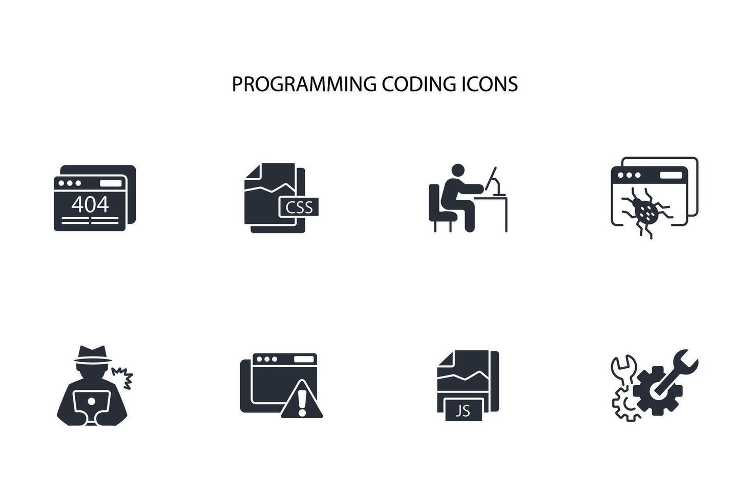Programming Coding Icon Seteditable Strokelinear Style Sign For Use Web Designlogosymbol