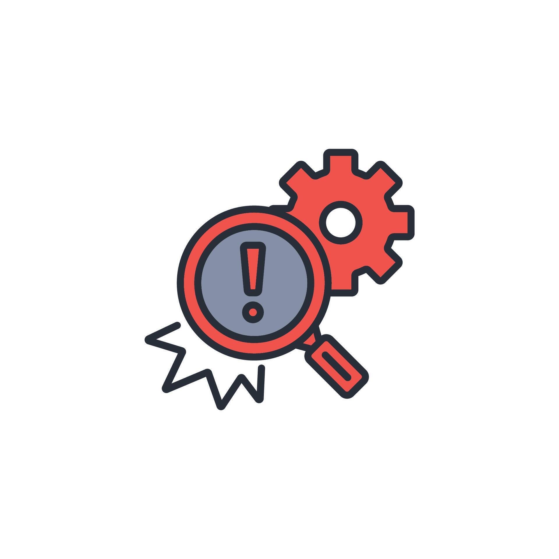 troubleshooting icon. .Editable stroke.linear style sign for use web ...