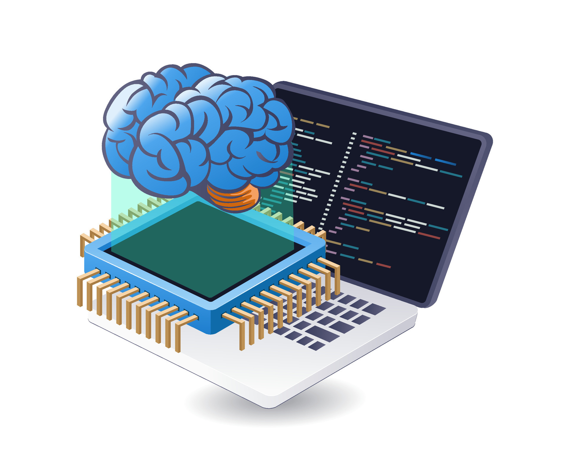 AI programming language technology infographic flat isometric 3d ...