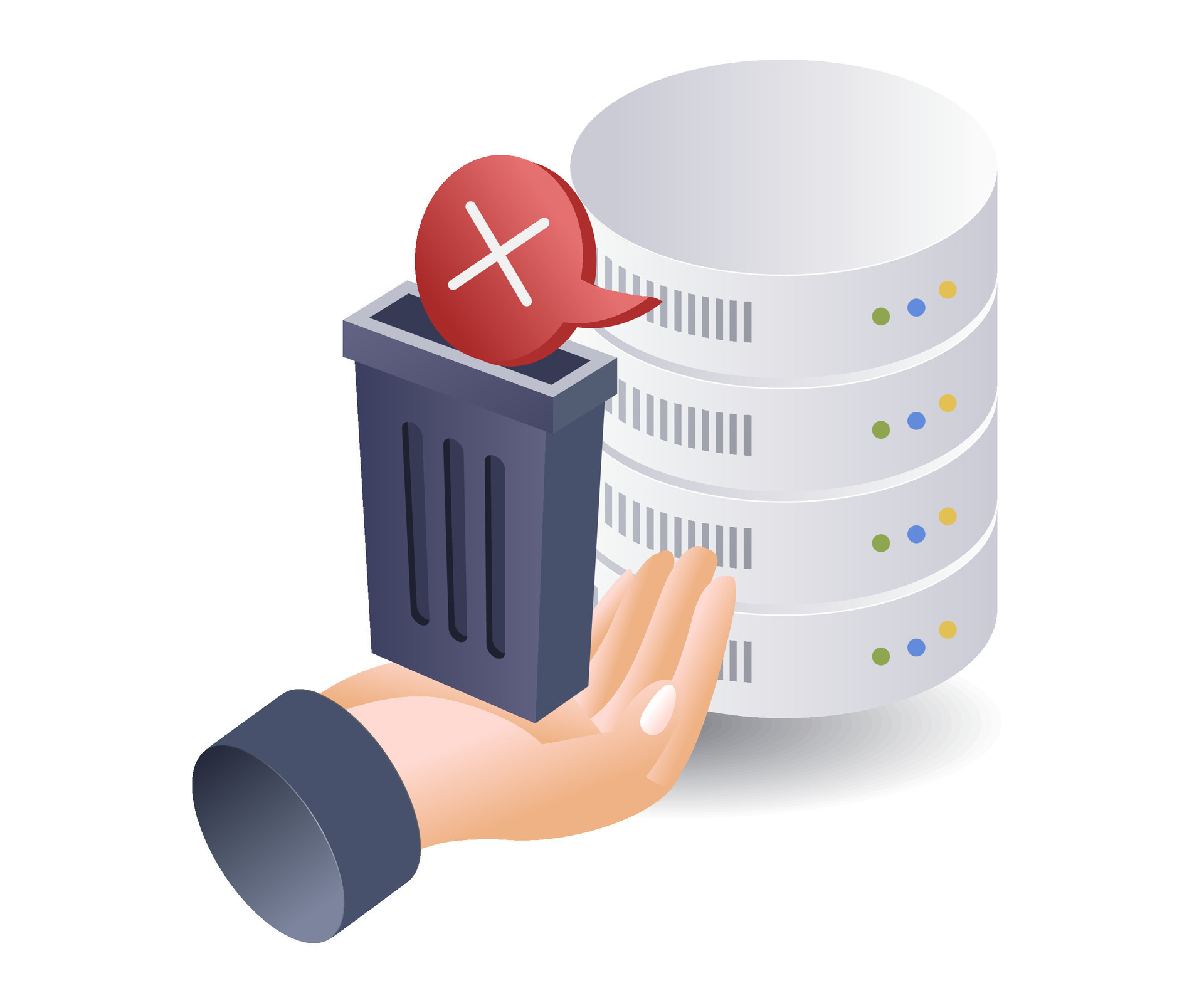 Trash database system infographic 3d illustration flat isometric 44617074 Vector Art at Vecteezy