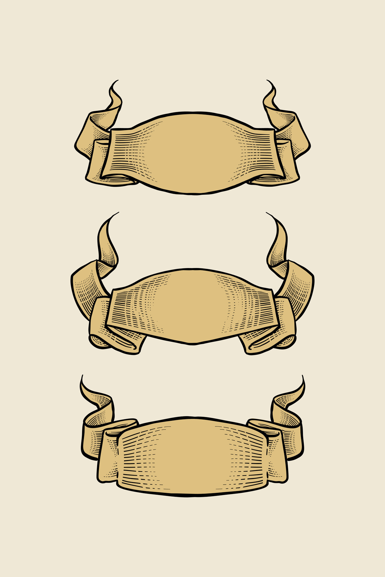 hand drawn ribbon scrolls illustration 44618784 Vector Art at Vecteezy