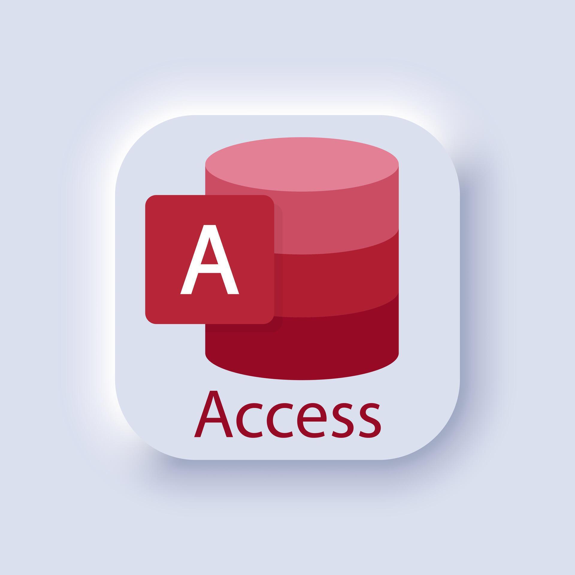 Microsoft Access logo. Relational database management system. Microsoft Office 365 logotype ...