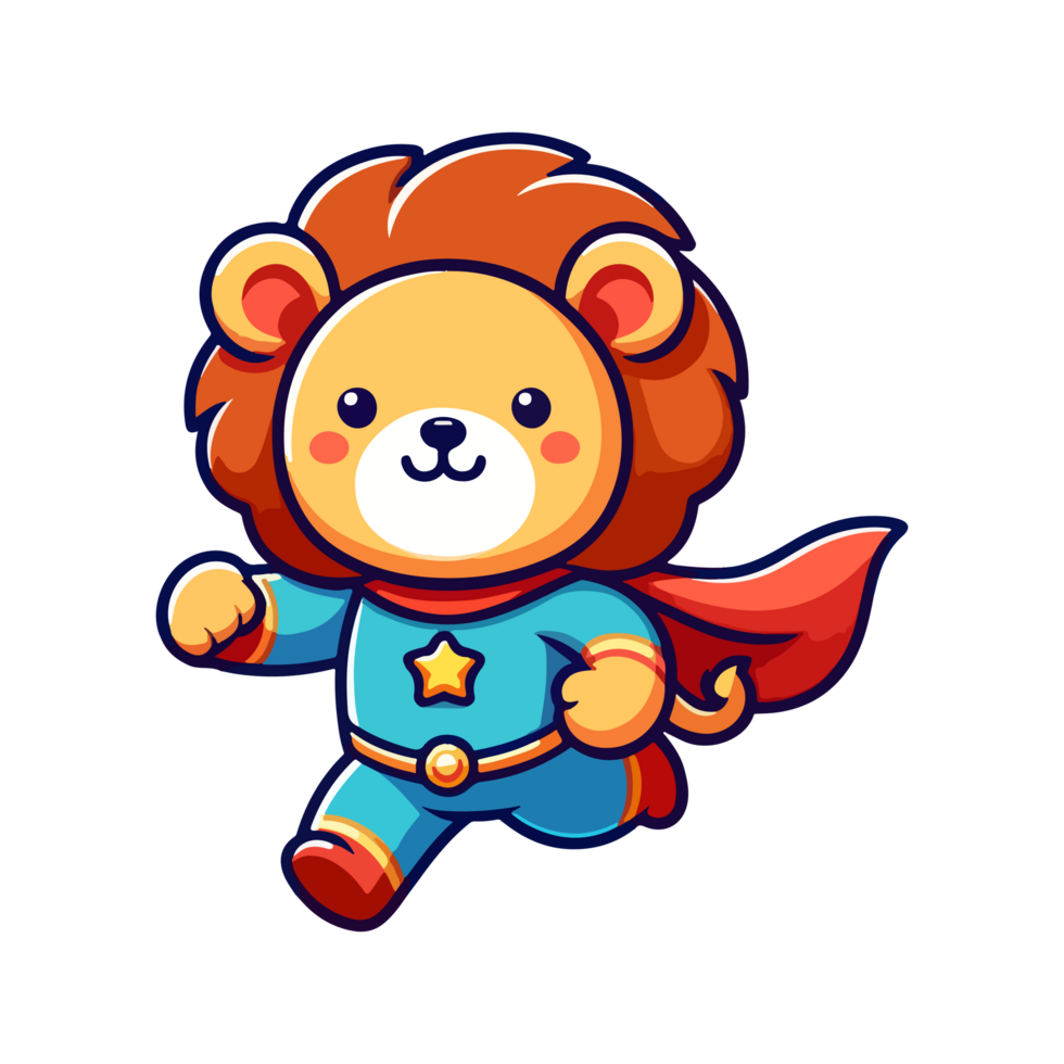 cute lion hero icon character 44626647 PNG