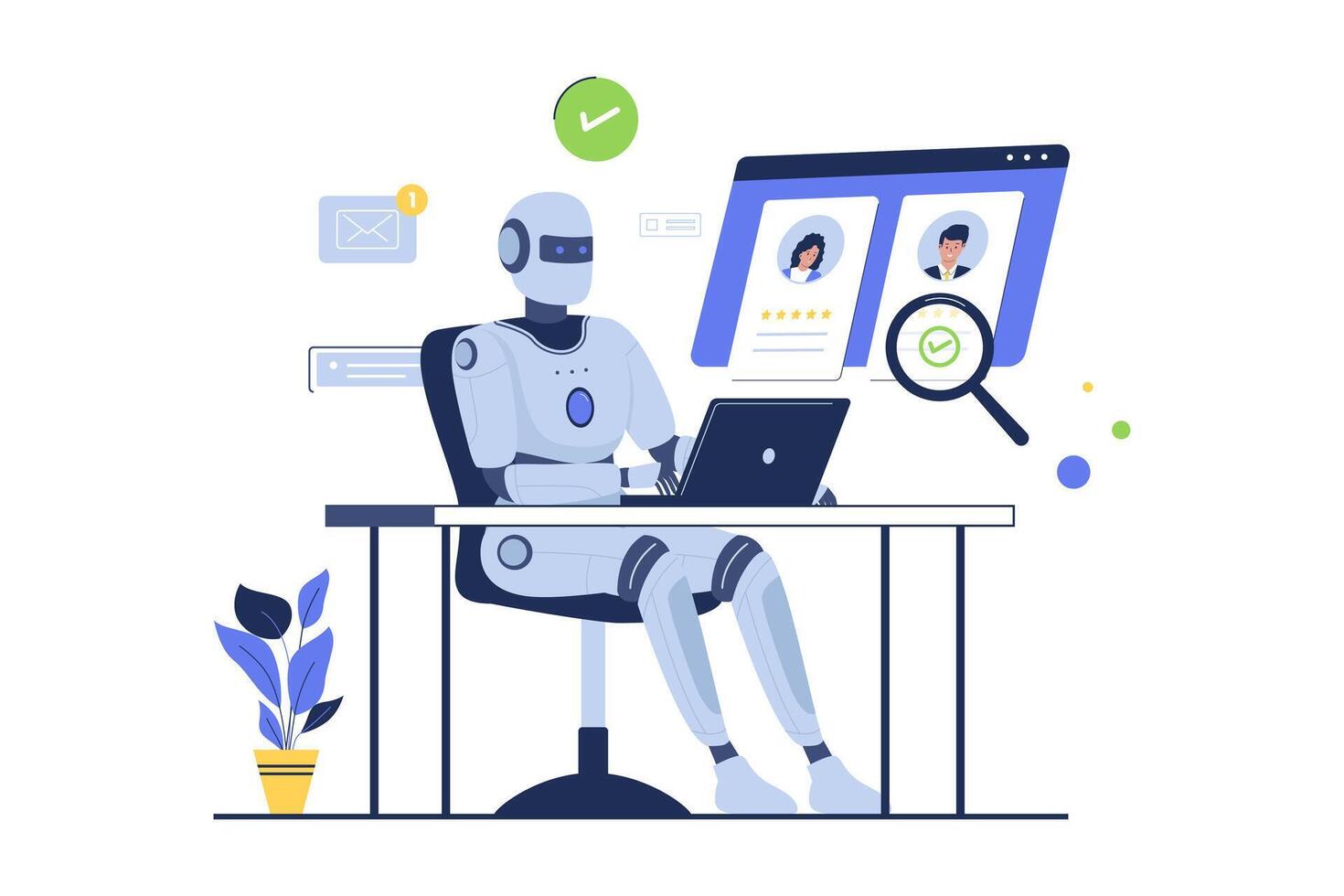 Artificial Intelligence Robots Scan Cv To Hire People 44629949 Vector Art At Vecteezy