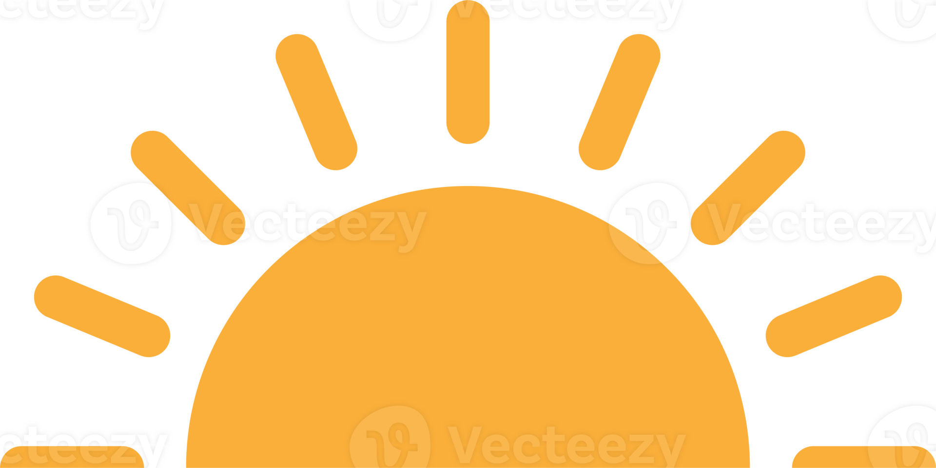 A half sun is setting downwards icon sunset concept for graphic design, logo, web site, social ...