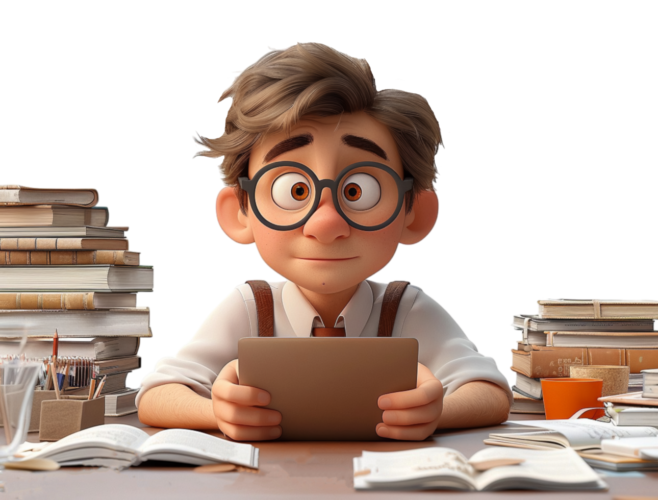 3d dibujos animados personaje de un joven hombre trabajando con ... 3d dibujos animados personaje de un joven hombre trabajando con ...