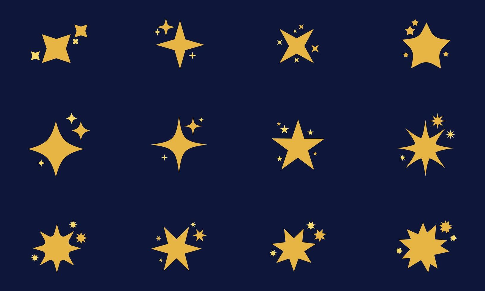 Collection of cute cartoon star icons 44635923 Vector Art at Vecteezy