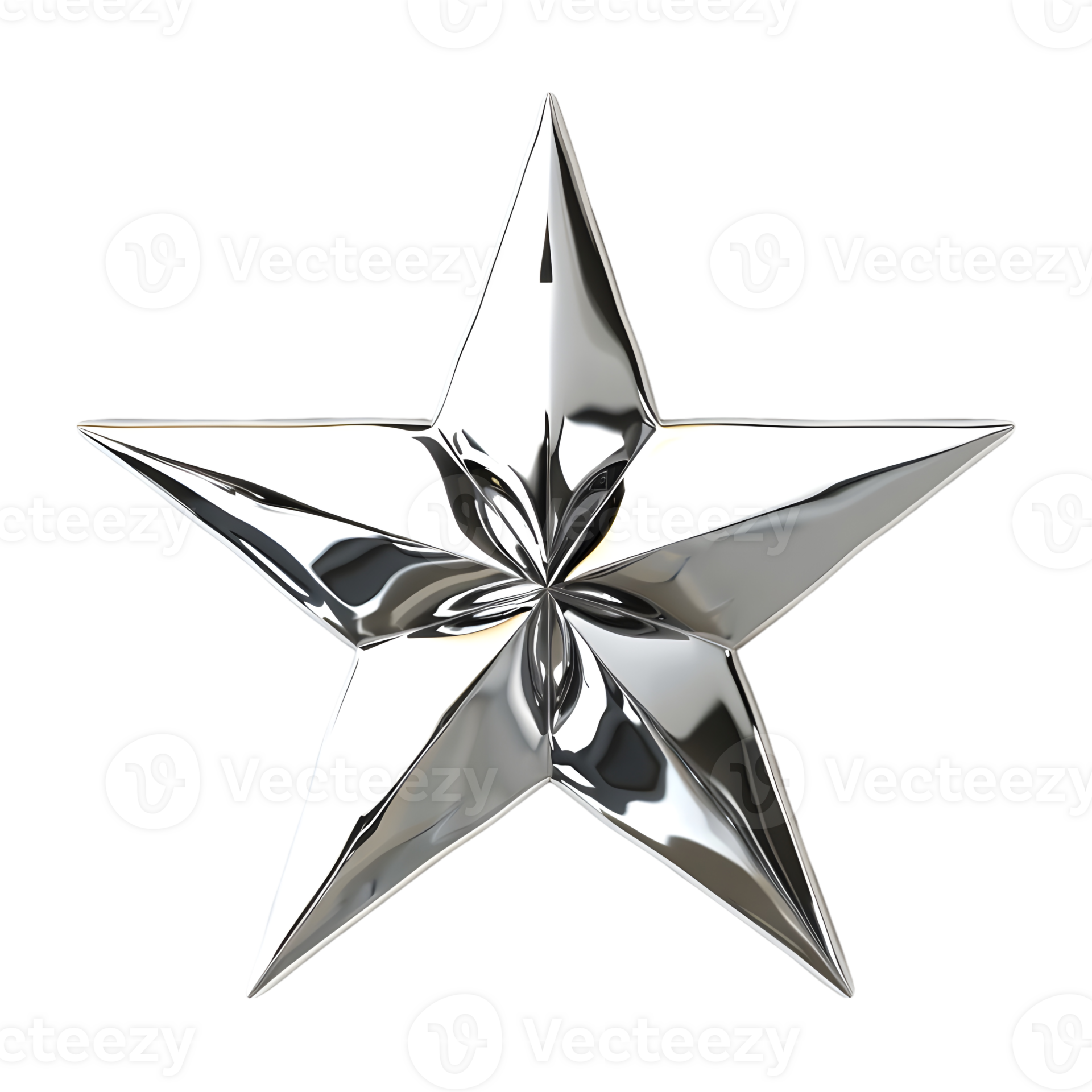 Silver 3D Star on Transparent background 44640721 PNG