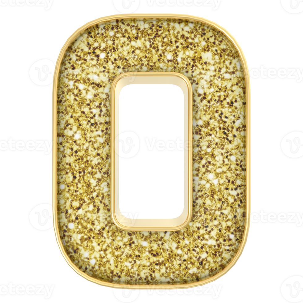 0 Number Gold 3d Render 44648577 Png