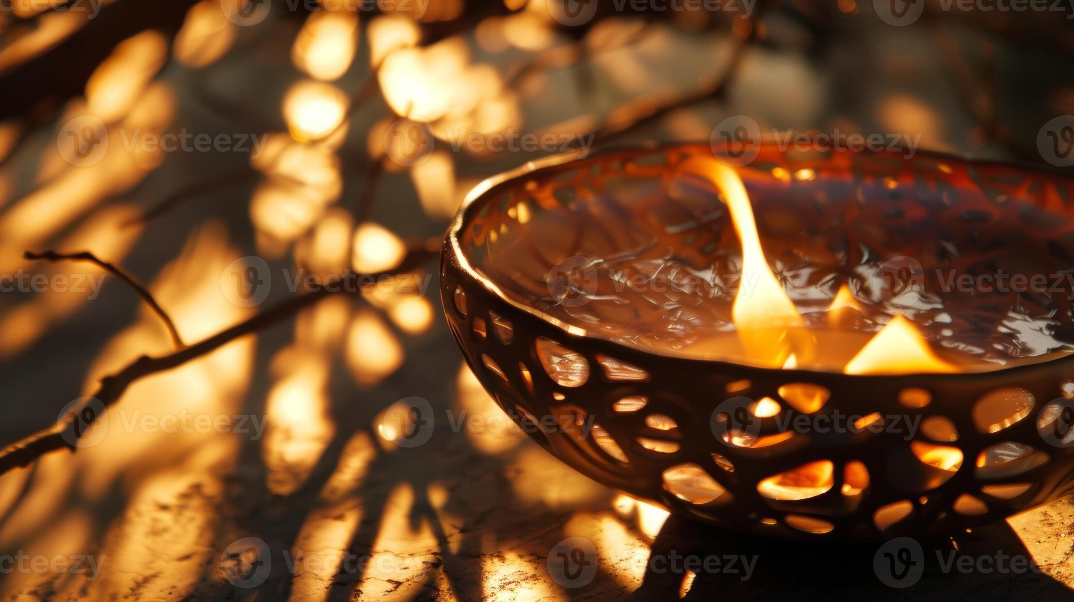 Delicate shadows cast by the flickering flames adding depth and ... Delicate shadows cast by the flickering flames adding depth and ...